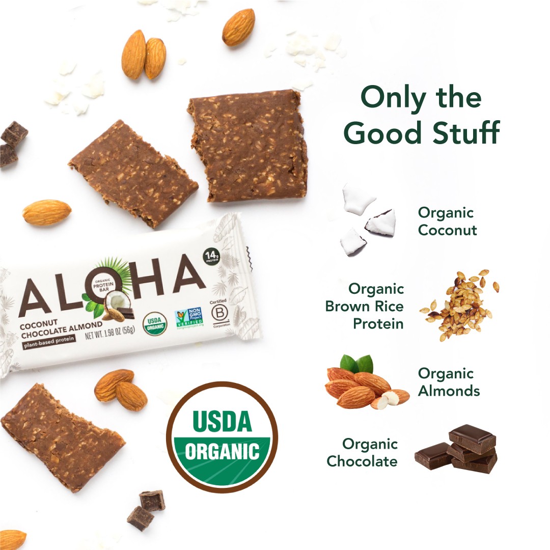 ALOHA, Plant Based Protein Bars, Coconut Chocolate Almond, 12 Ct Best ...