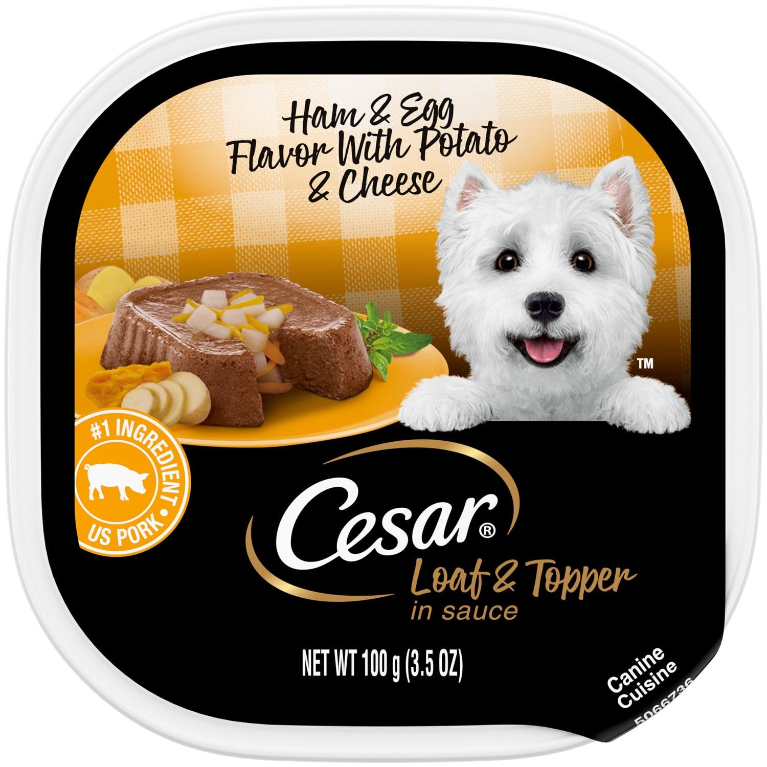 Cesar Loaf and Topper in Sauce Ham and Egg Flavor Wet Dog Food, 3.5 oz ...