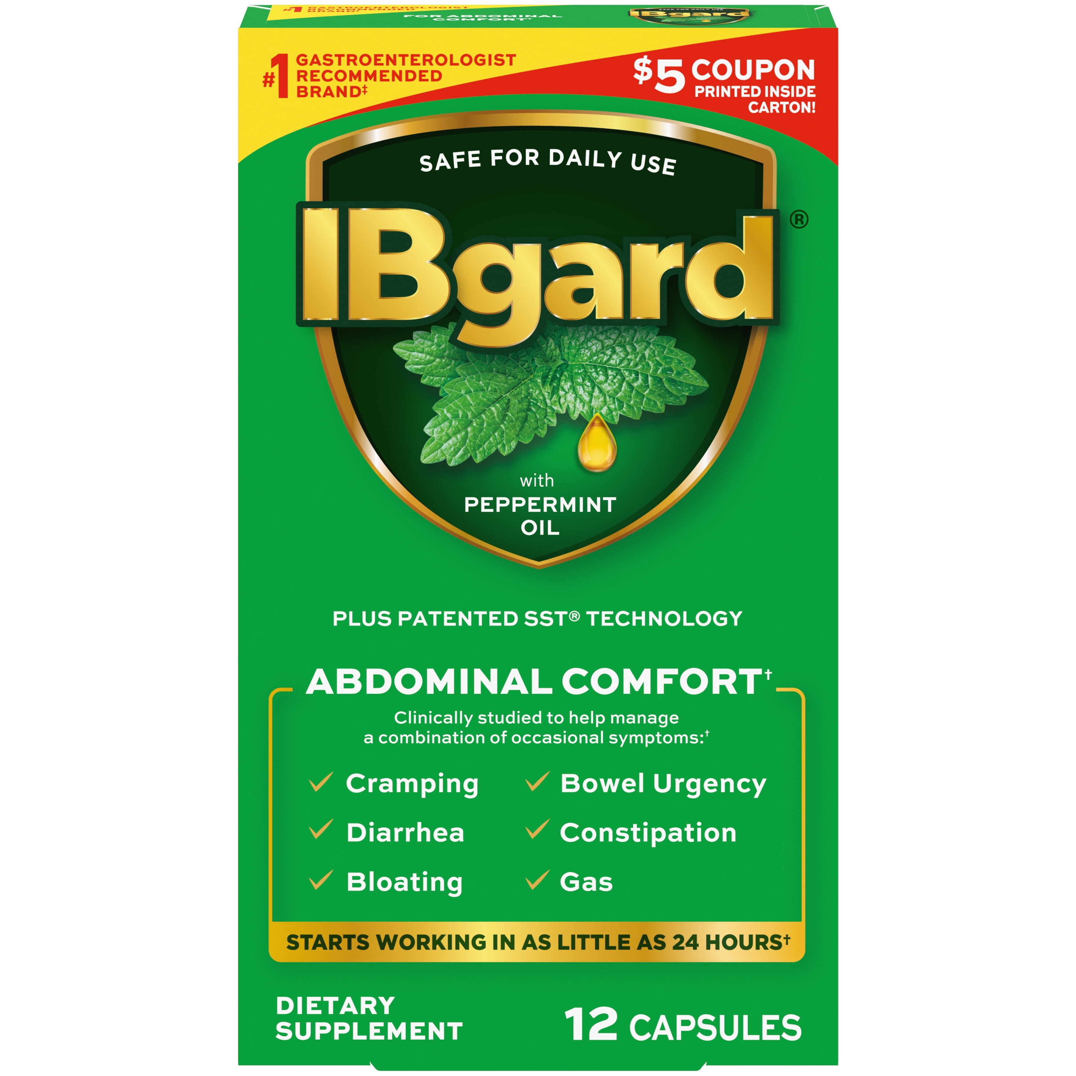 IBgard Gut Health Supplement, Peppermint Oil Capsules for Abdominal ...