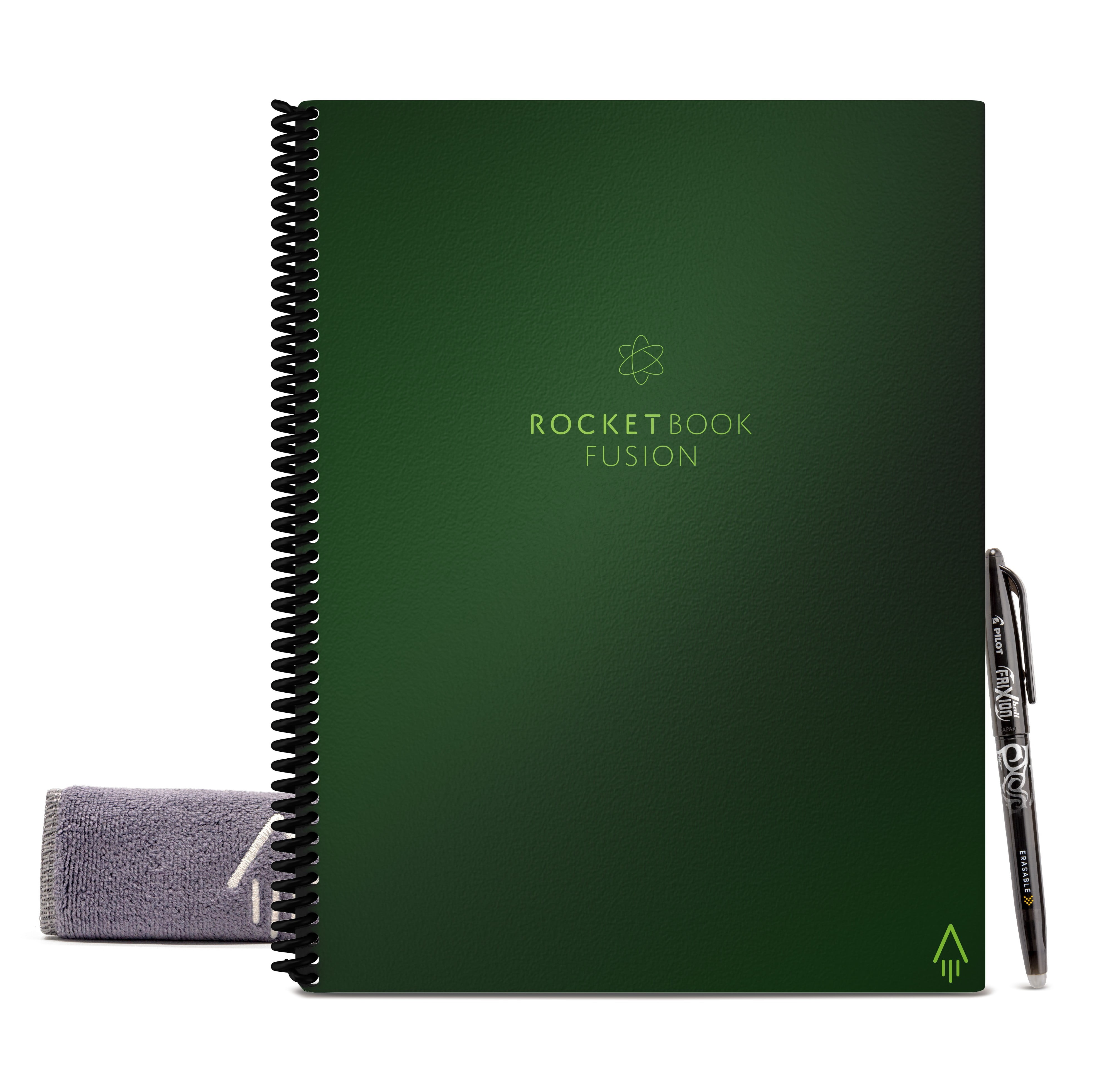 Rocketbook Fusion Smart Reusable Spiral Notebook, Black, Letter Size ...