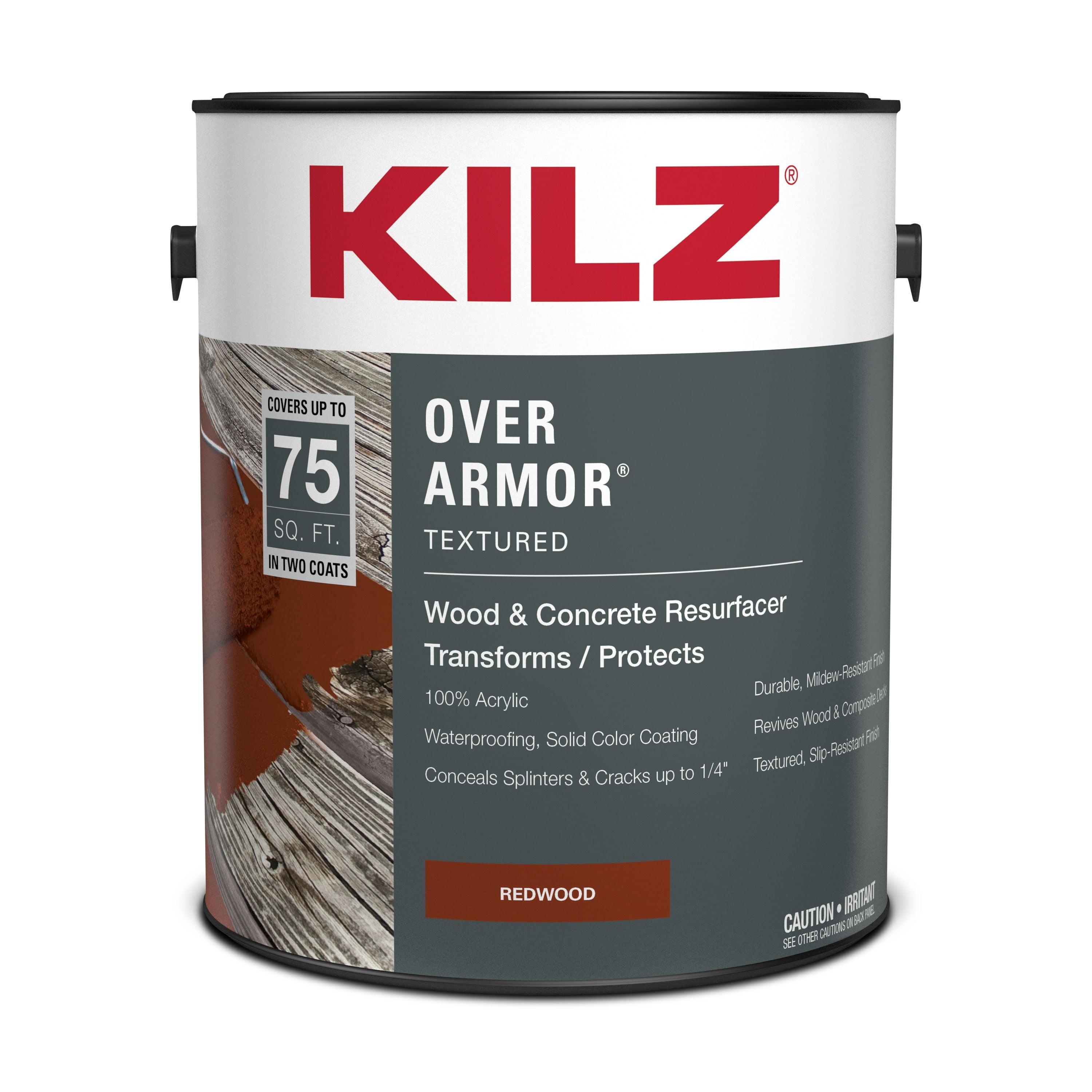 KILZ Over Armor Wood & Concrete Solid Coating Resurfacer, Exterior ...