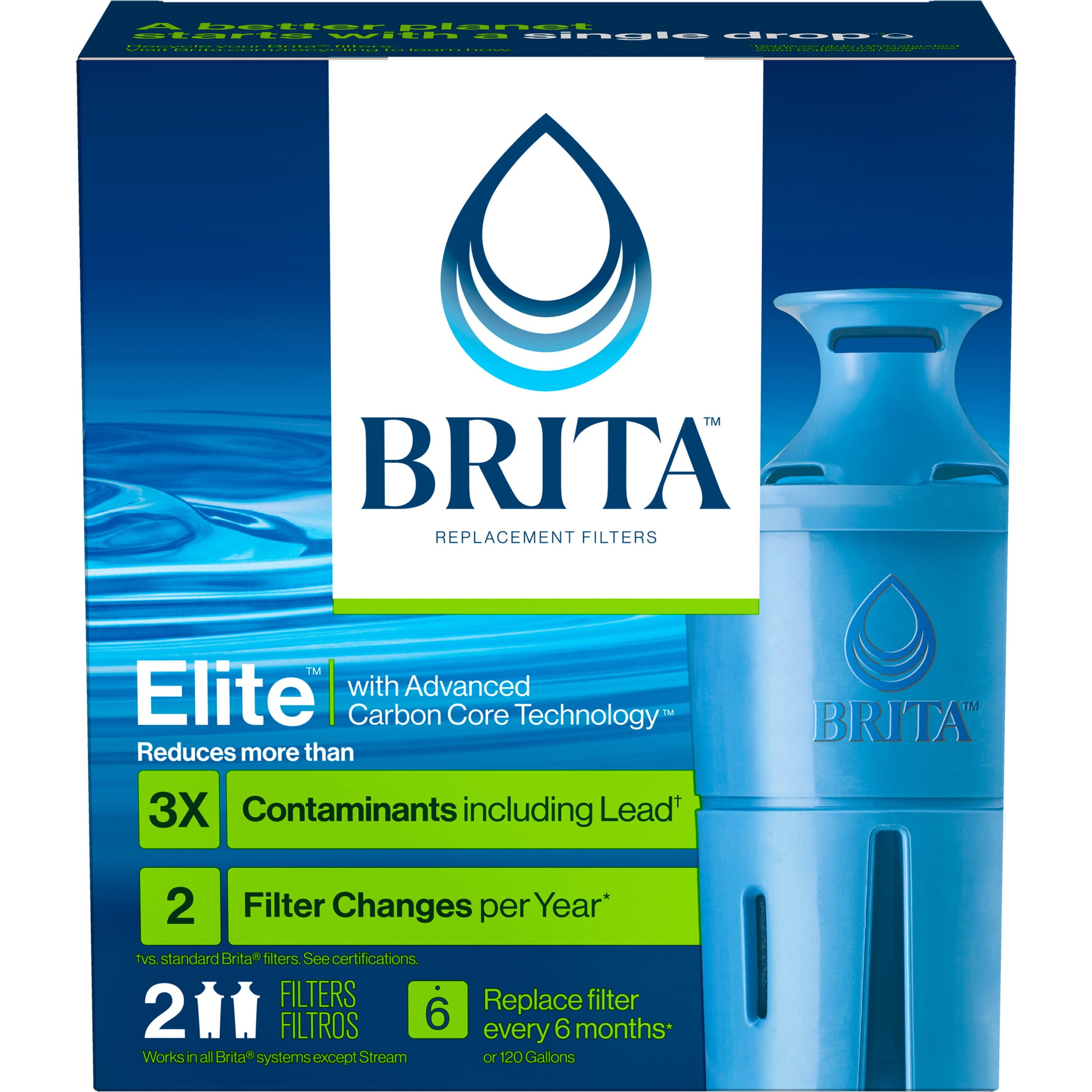 Brita Elite Water Filter Replacement, Reduces Lead - 2 Count Best Deals ...