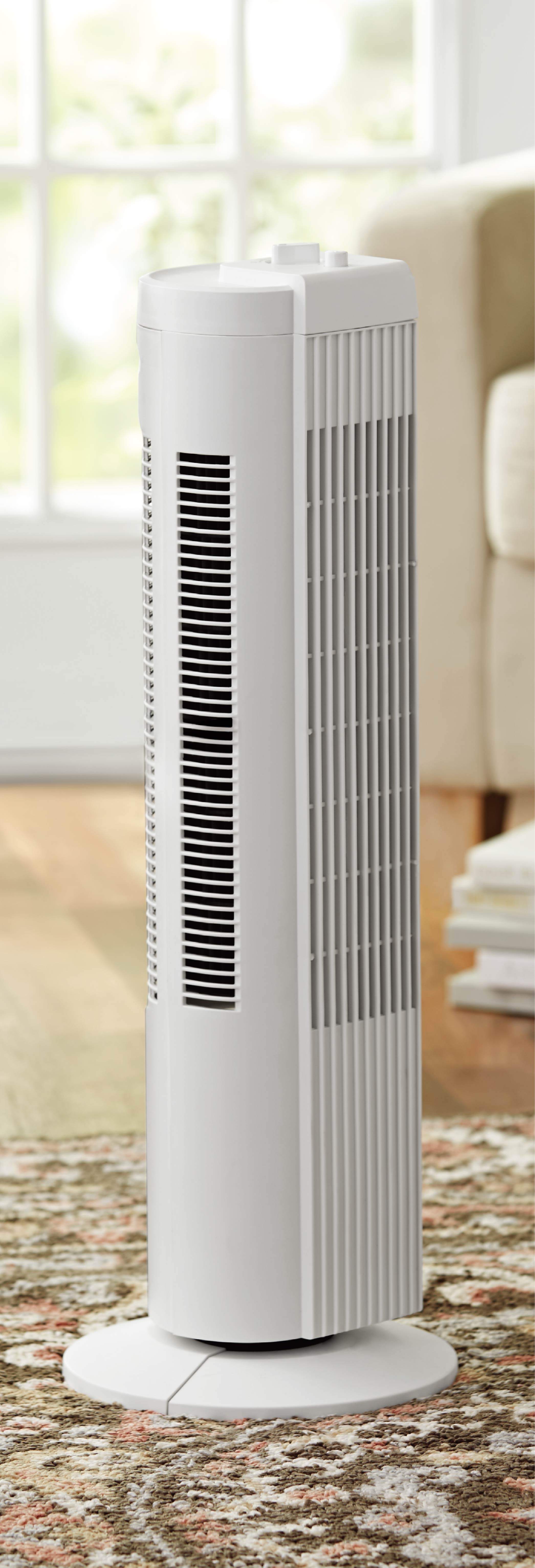 Mainstays 28" 3-Speed Oscillating Tower Fan, FZ10-19MB, Black Best ...