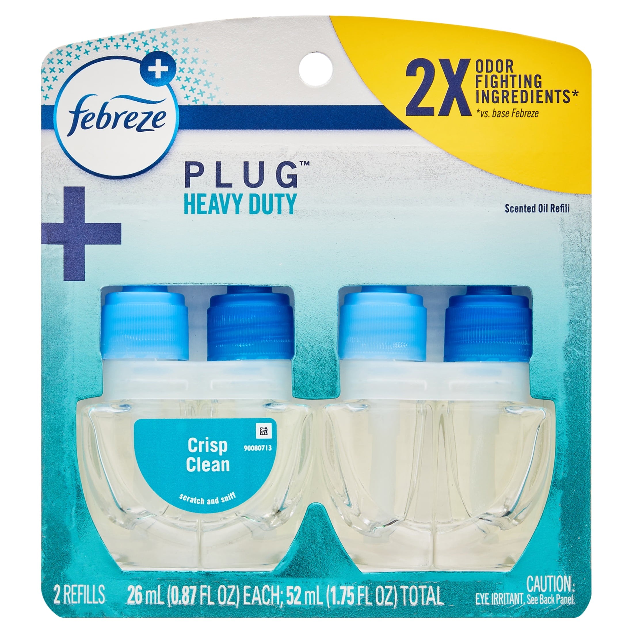 Febreze Odor-Fighting PLUG Air Freshener Refill, Heavy Duty Crisp Clean ...