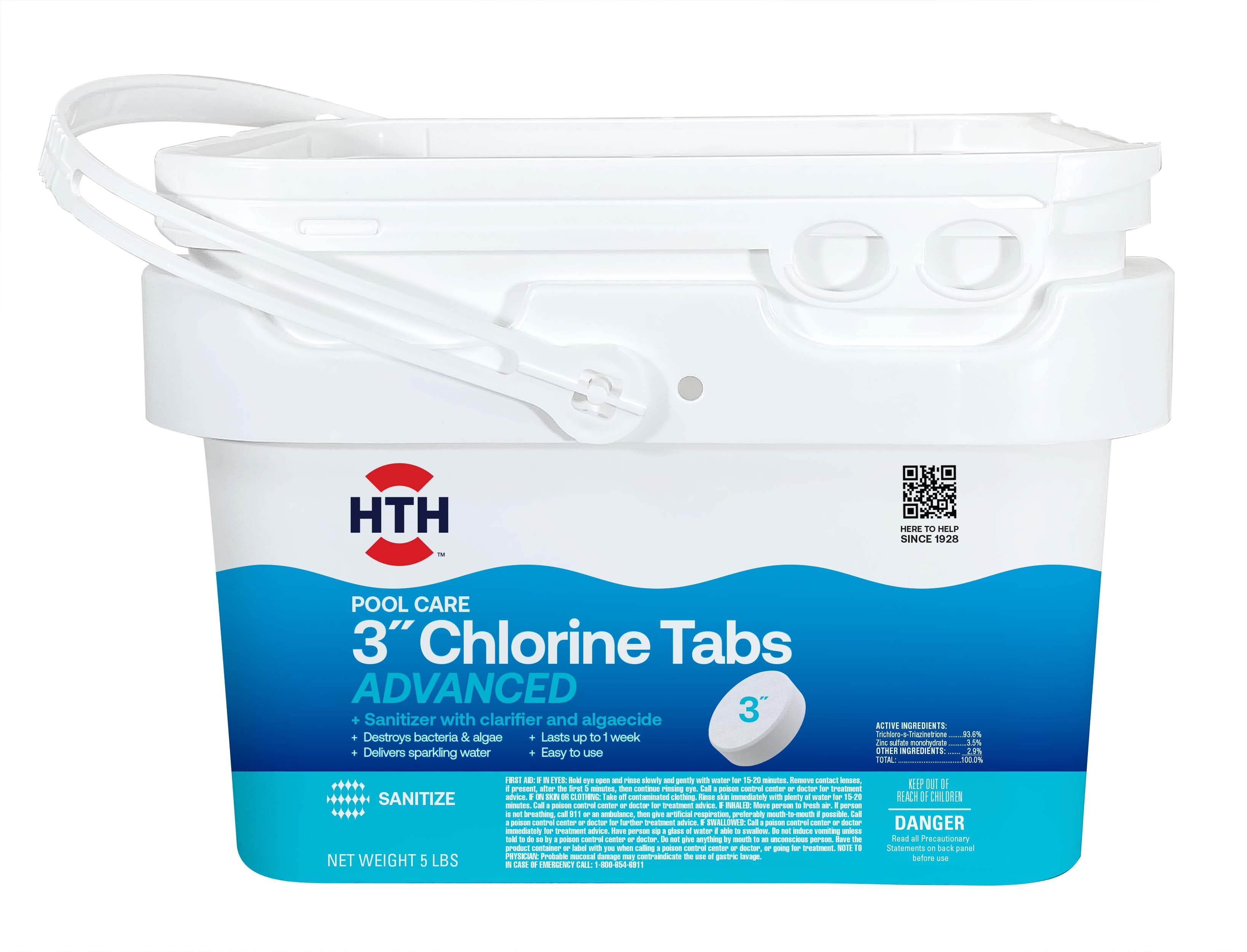 HTH Pool Care 3" Chlorine Tablets Advanced for Swimming Pools, Tablets ...