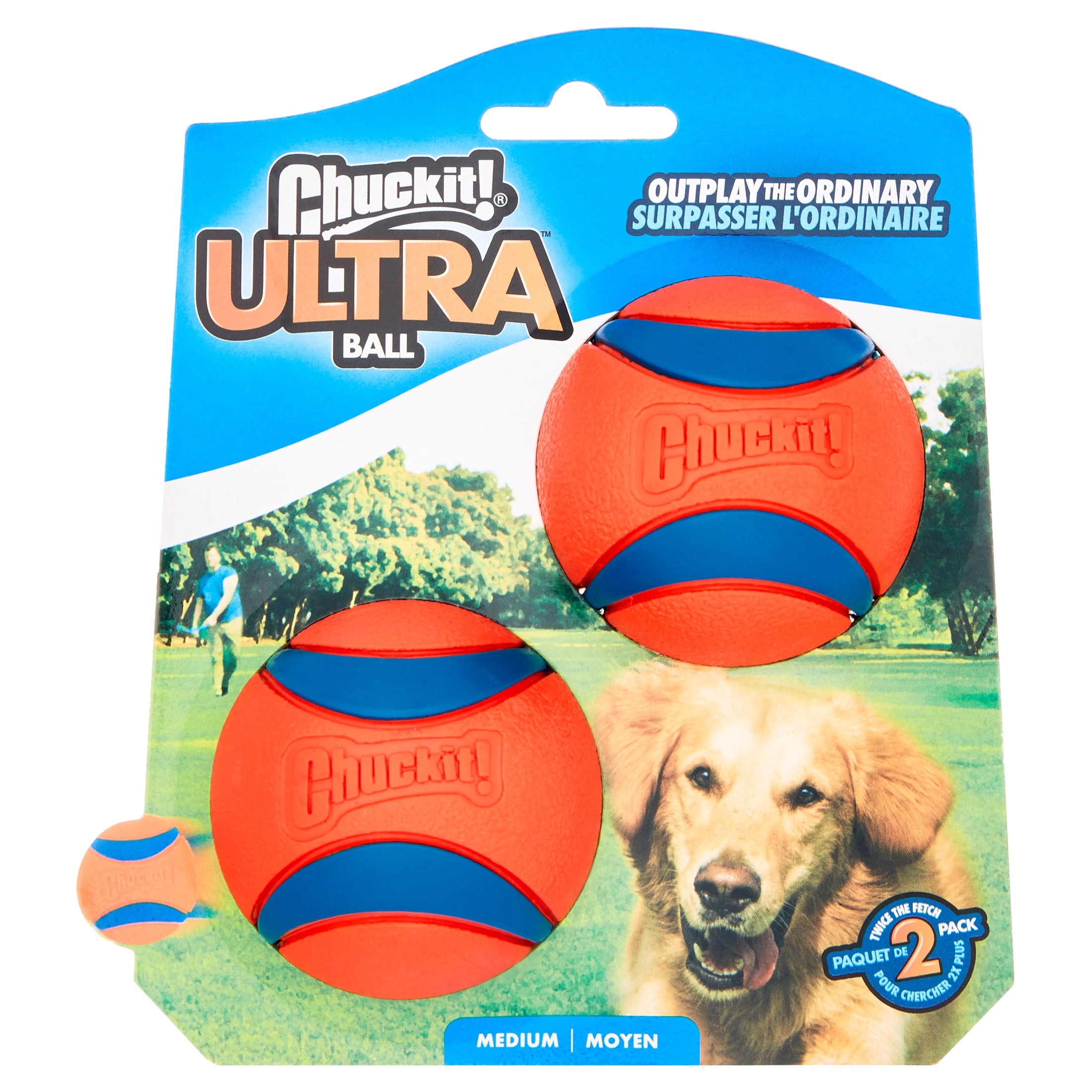 Chuckit Ultra Ball Dog Toy, Medium (2.5 Inch Diameter) Pack of 2, for ...