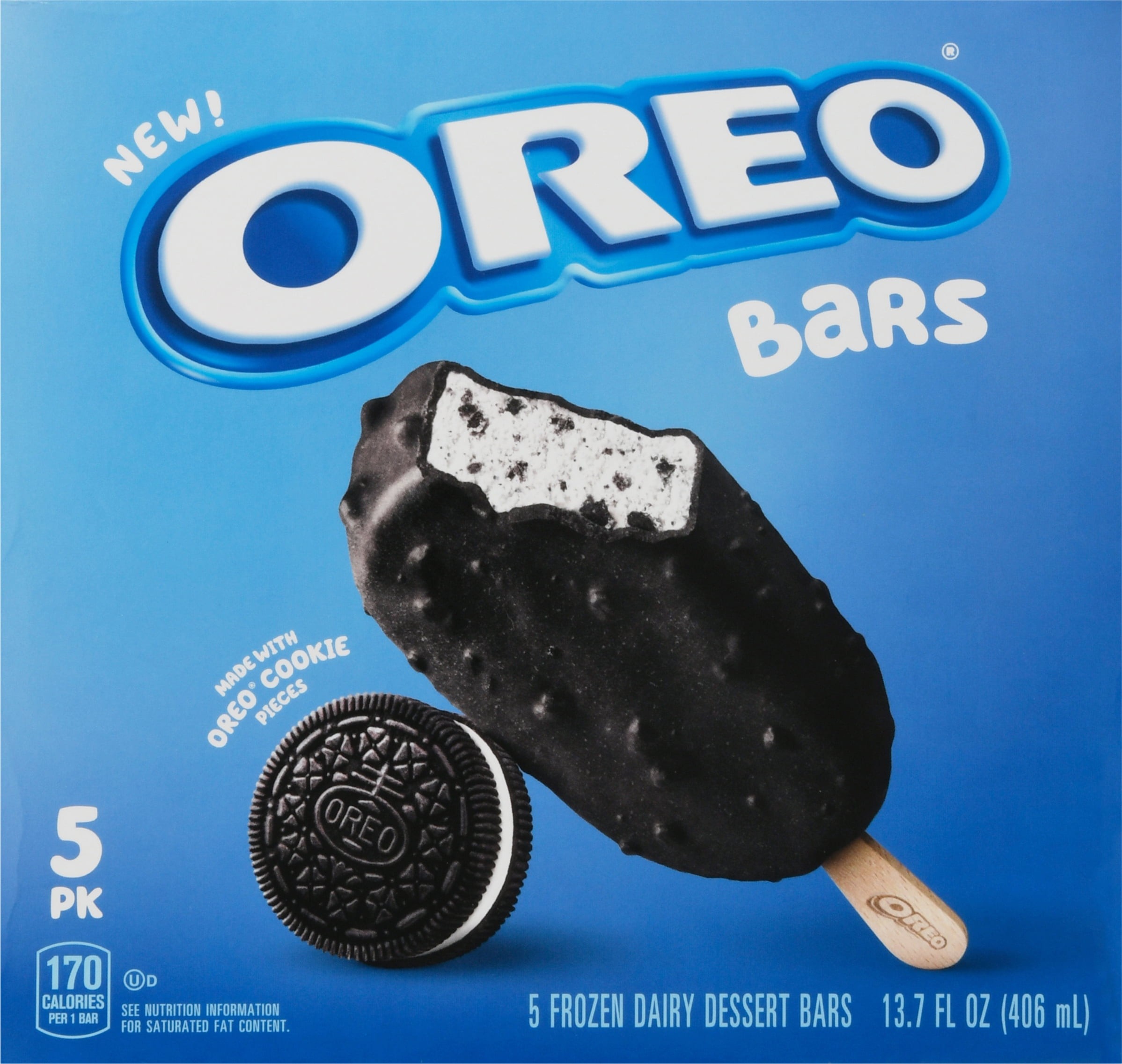 Oreo Frozen Dairy Dessert Ice Cream Bars, No Artificial Flavors, 5 ...