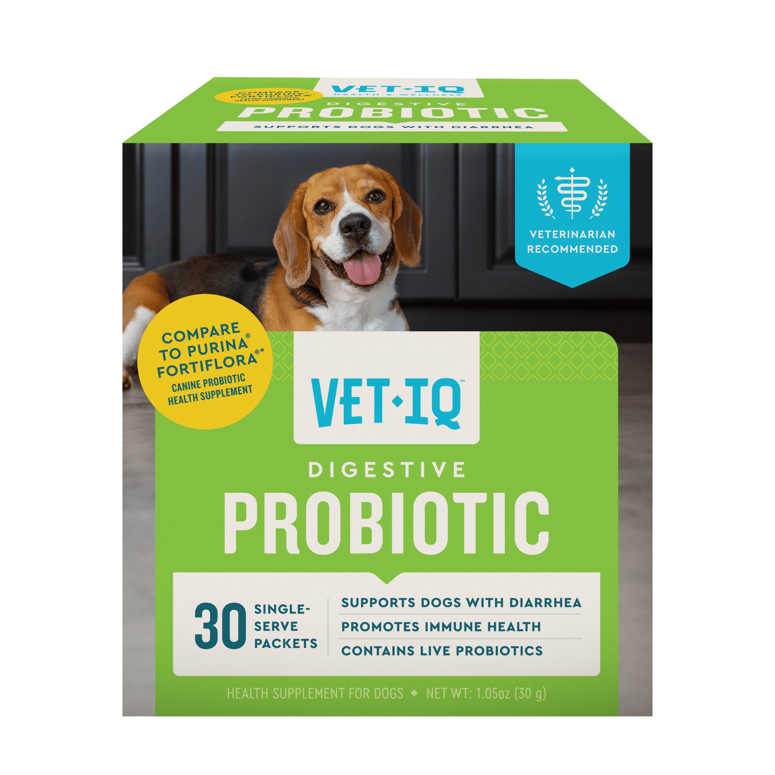 VetIQ Probiotic Dog Supplement for Digestive Health, Powder Supplement ...