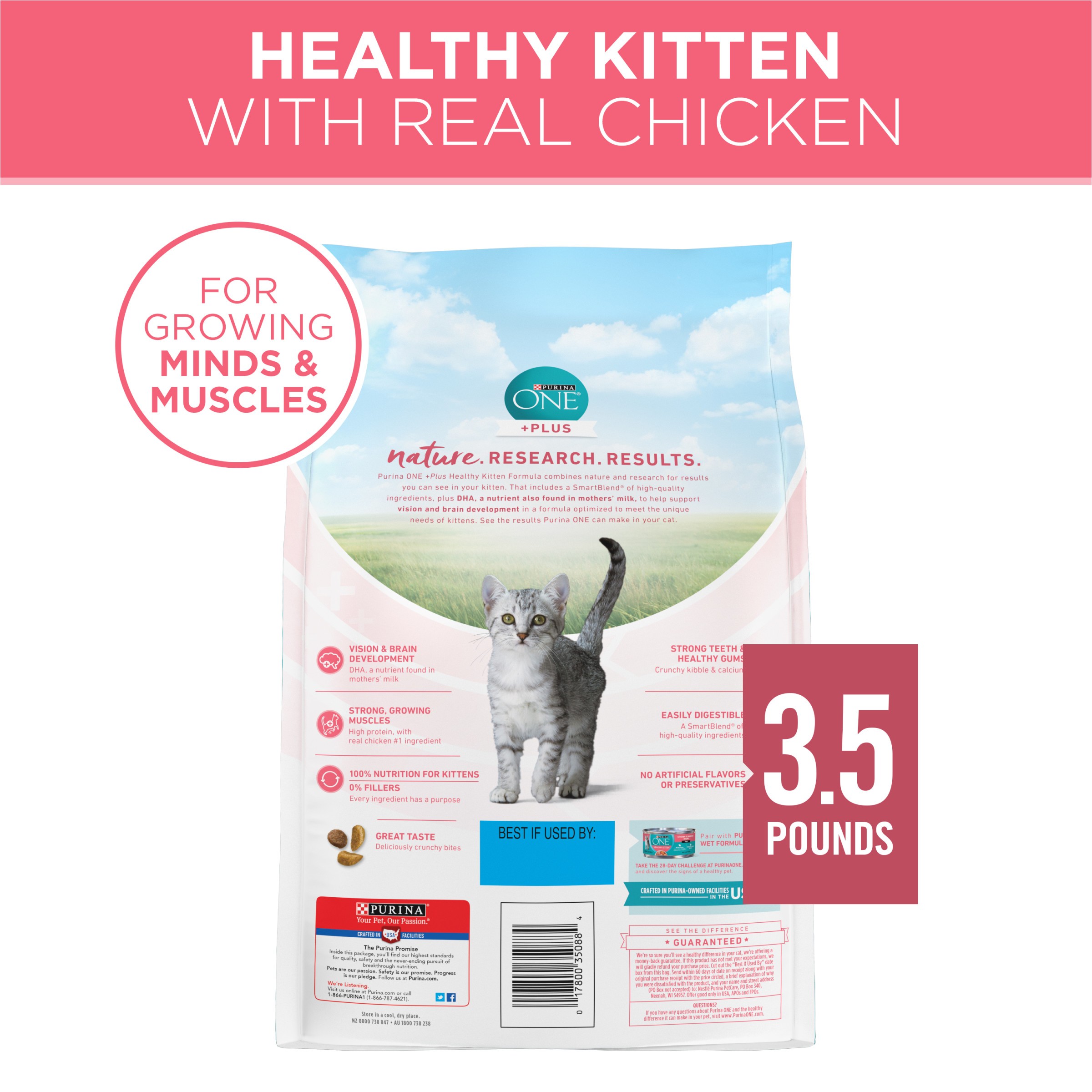 Purina One +Plus Healthy Kitten Formula for Kittens, 3.5 lb Bag Best ...