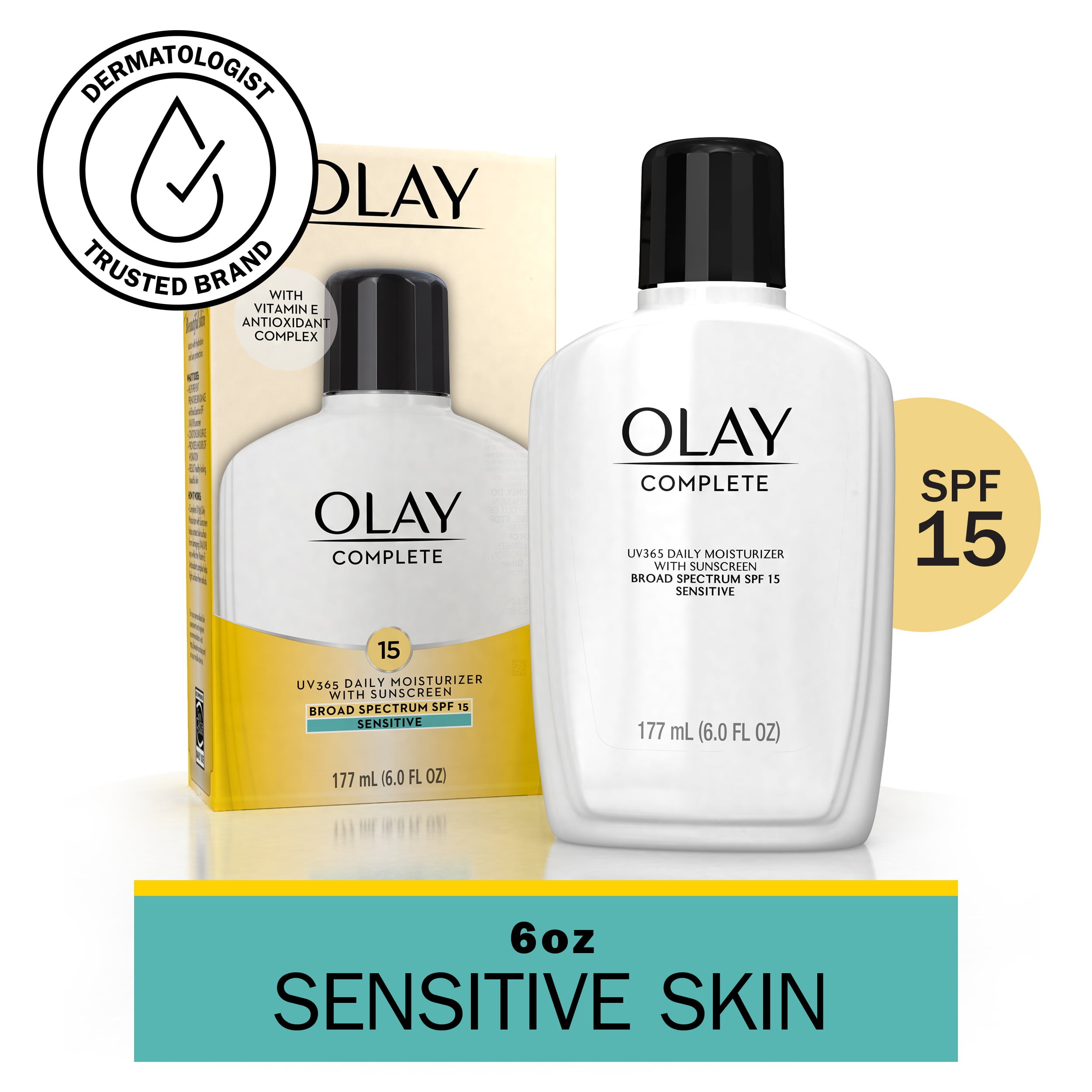 Olay Complete Daily Moisturizer for Sensitive Skin, SPF 15, 6 fl oz ...