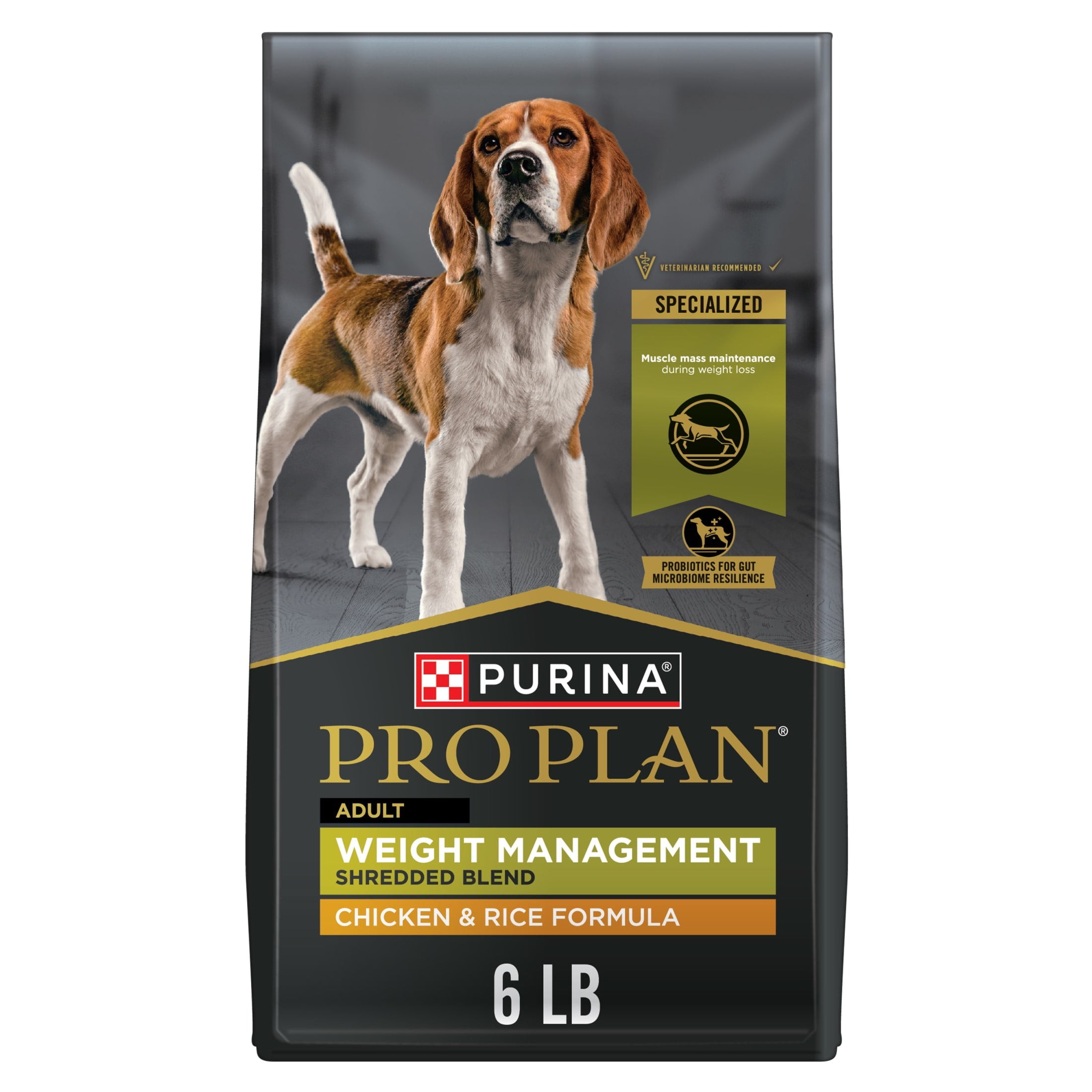 Purina Pro Plan Weight Management Dry Dog Food, Shredded Chicken and ...