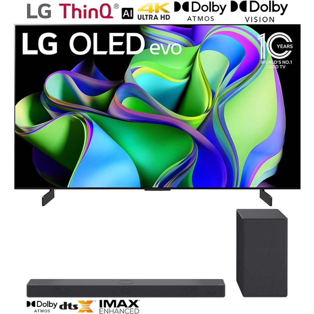 LG OLED77C3PUA OLED evo C3 77 Inch HDR 4K Smart OLED TV 120 Hz Bundle ...