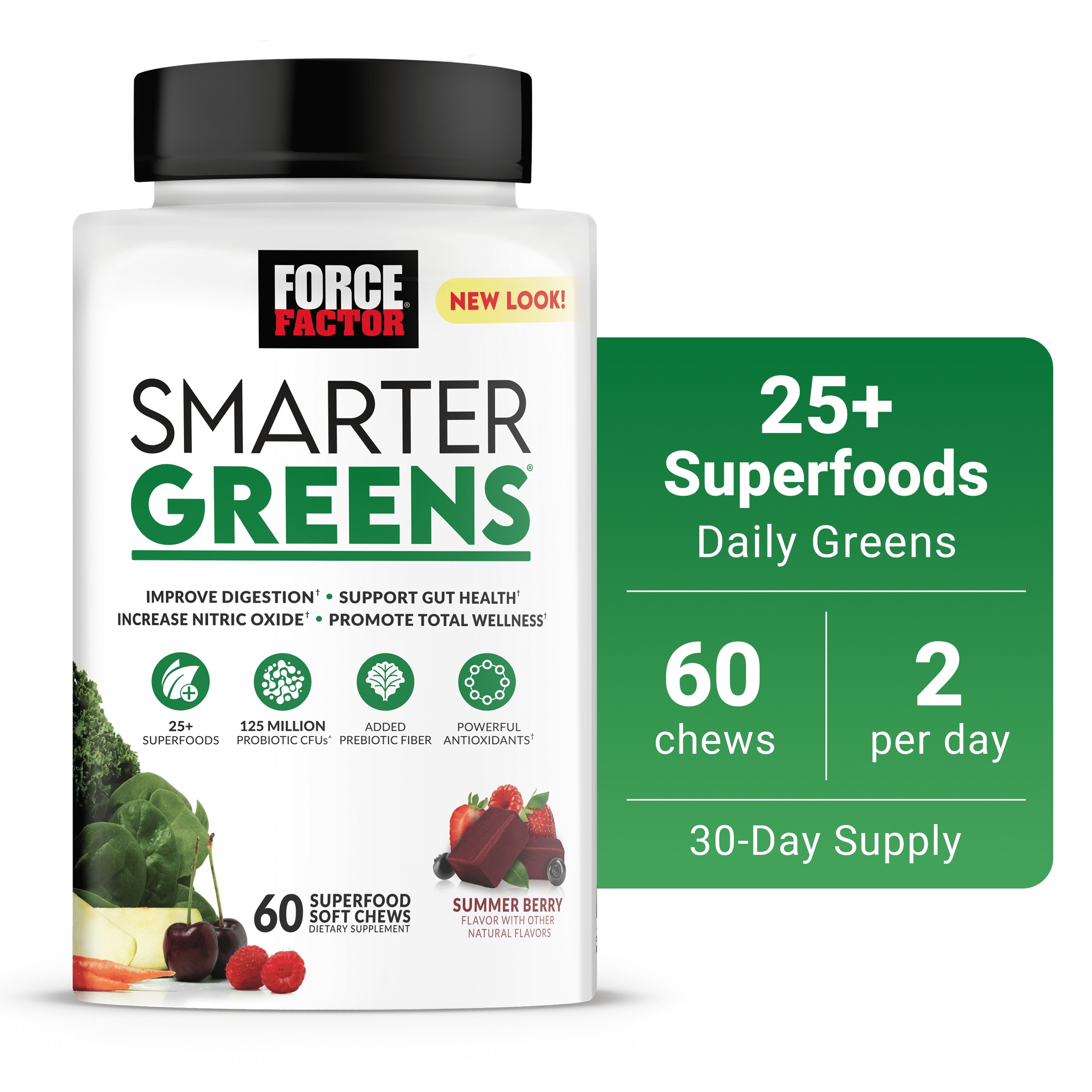 Force Factor Smarter Greens Soft Chews, Greens Superfoods Supplement ...