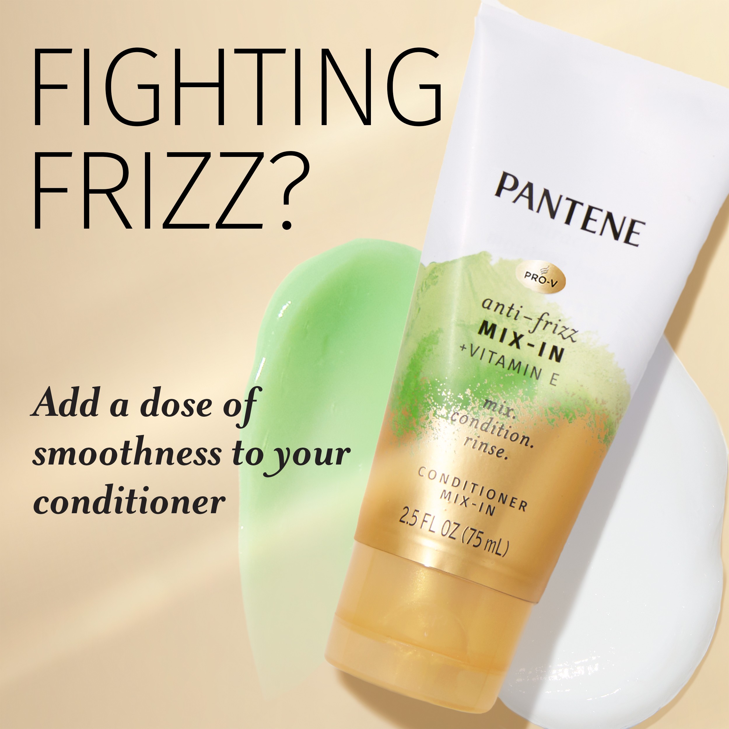 Pantene Anti-Frizz Booster Shot, Conditioner Mix-in, Smoothing Frizzy ...