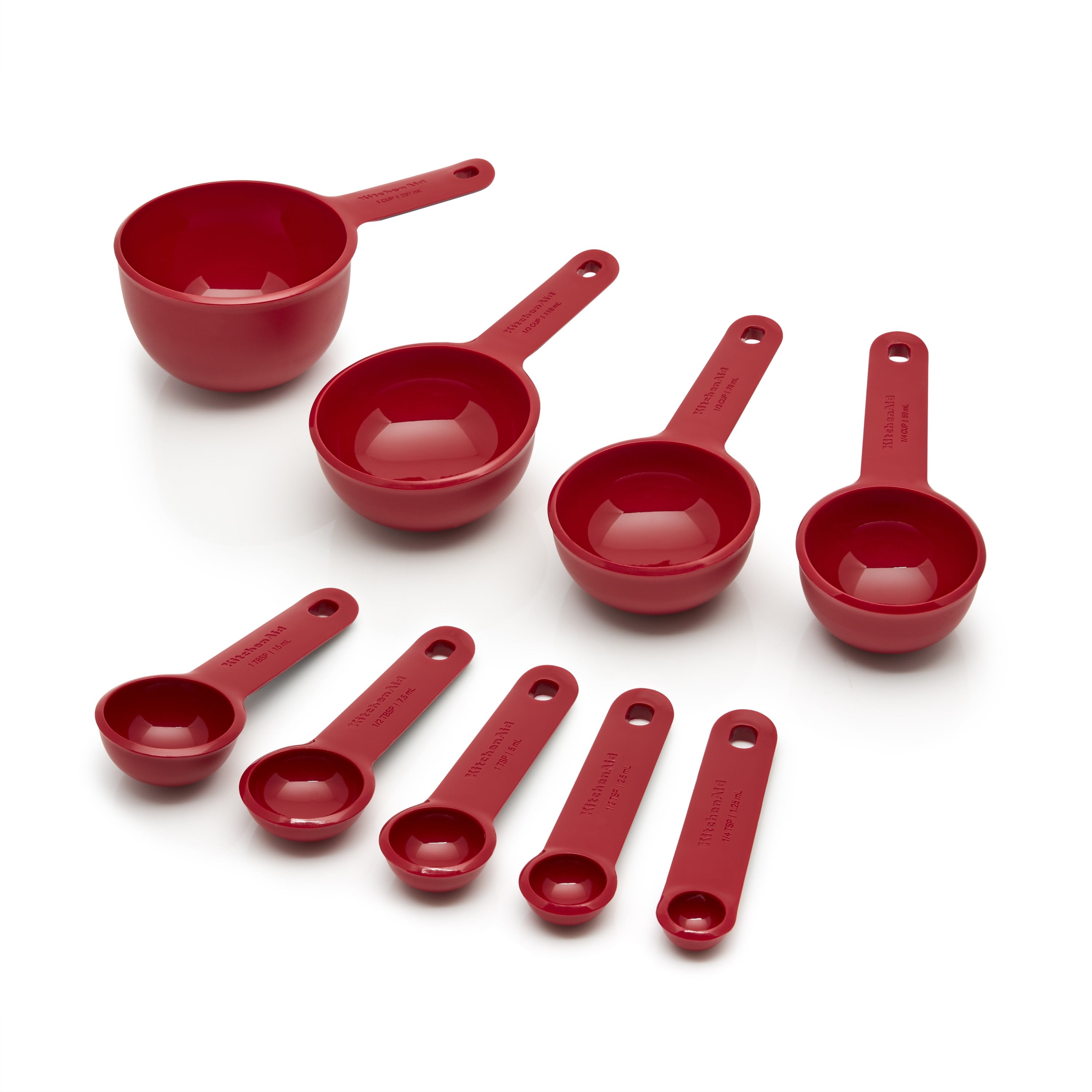 KitchenAid 9-Piece Plastic Measuring Cups and Spoons Set, Kitchen ...
