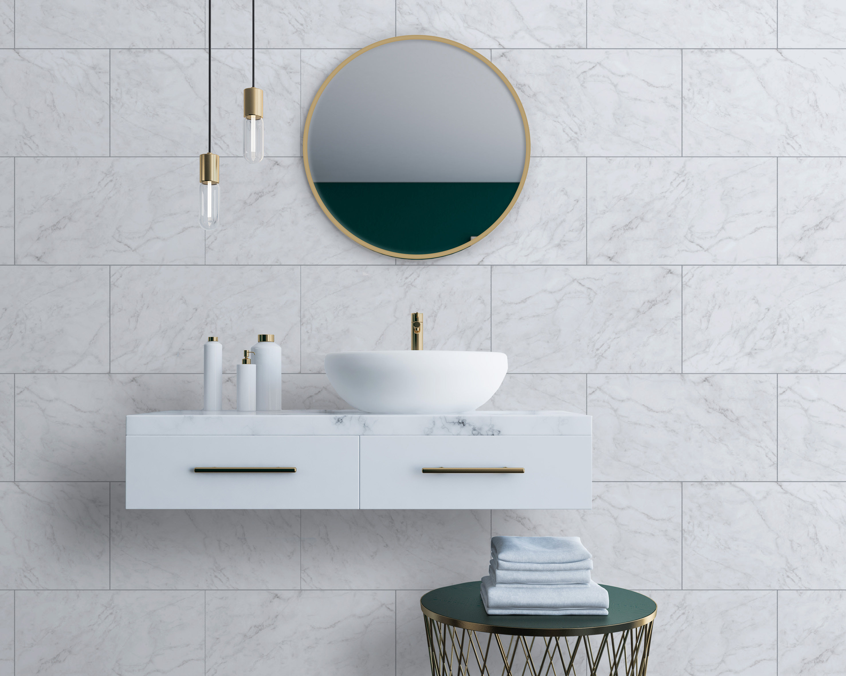 Innovera Décor PVC Tongue and Groove Wall Panels, Carrera Marble, 15.7 ...