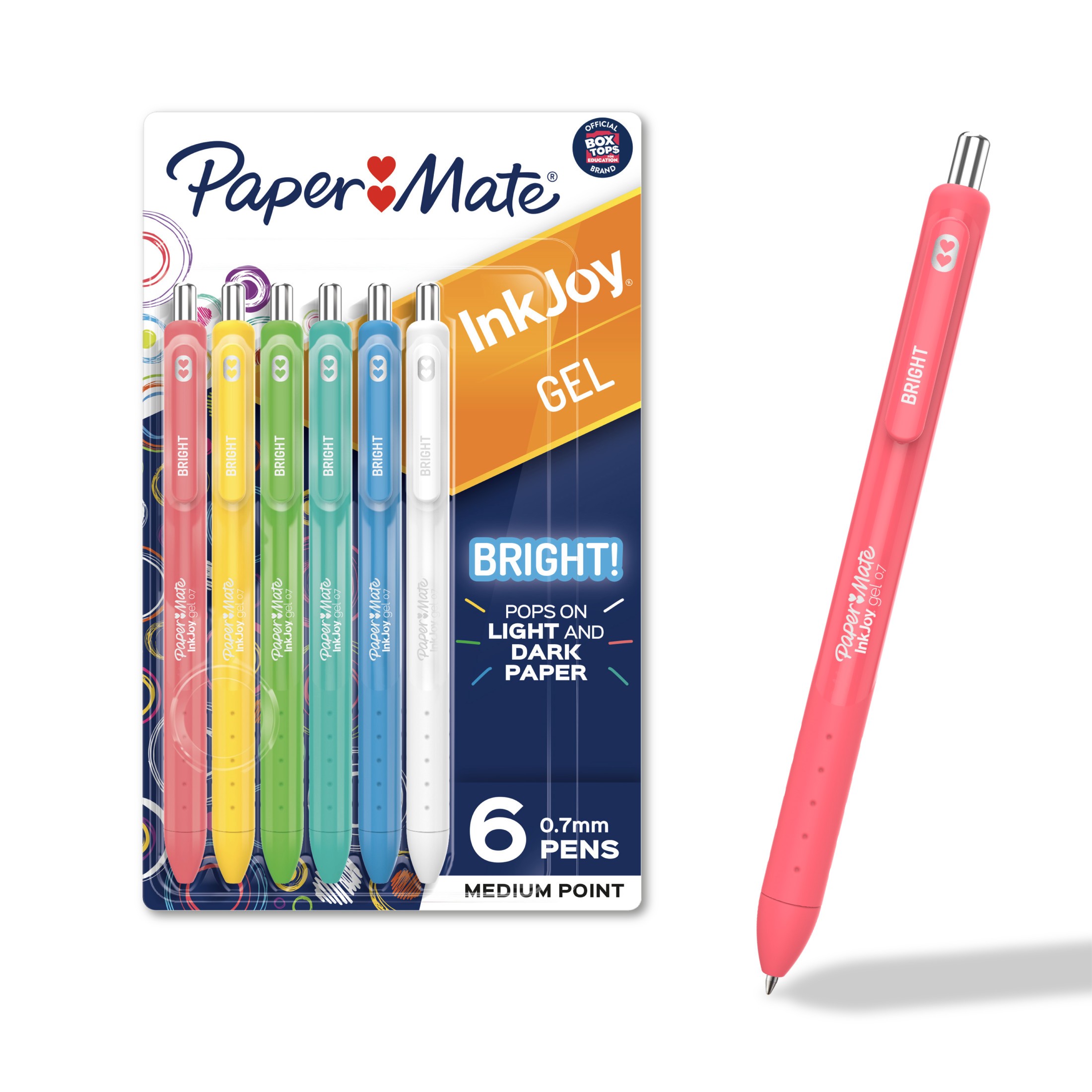 Paper Mate InkJoy Bright Gel Pens, Medium Point (0.7mm), Retractable ...