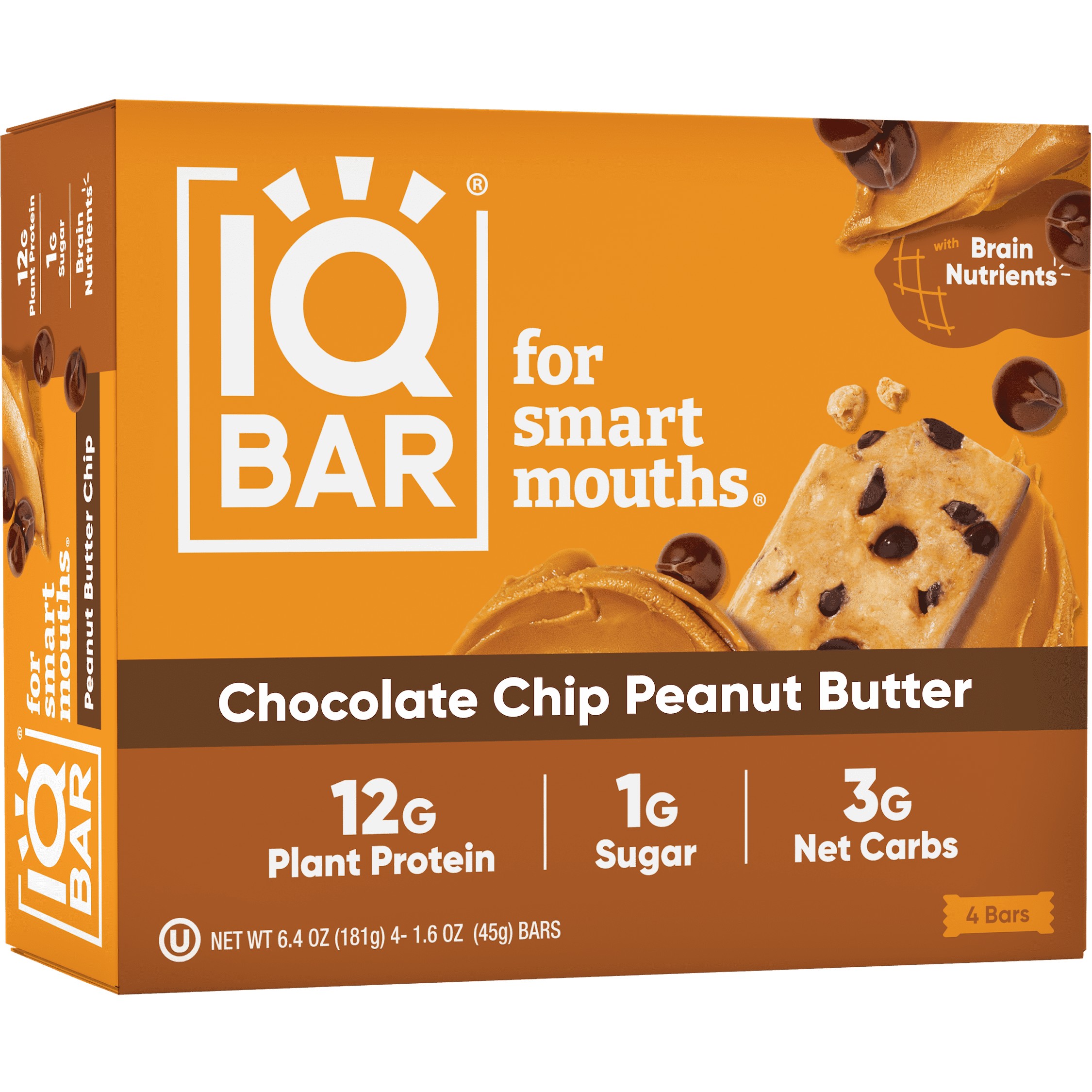 IQBAR Chocolate Chip Peanut Butter Protein Bars - Vegan Energy Bars ...