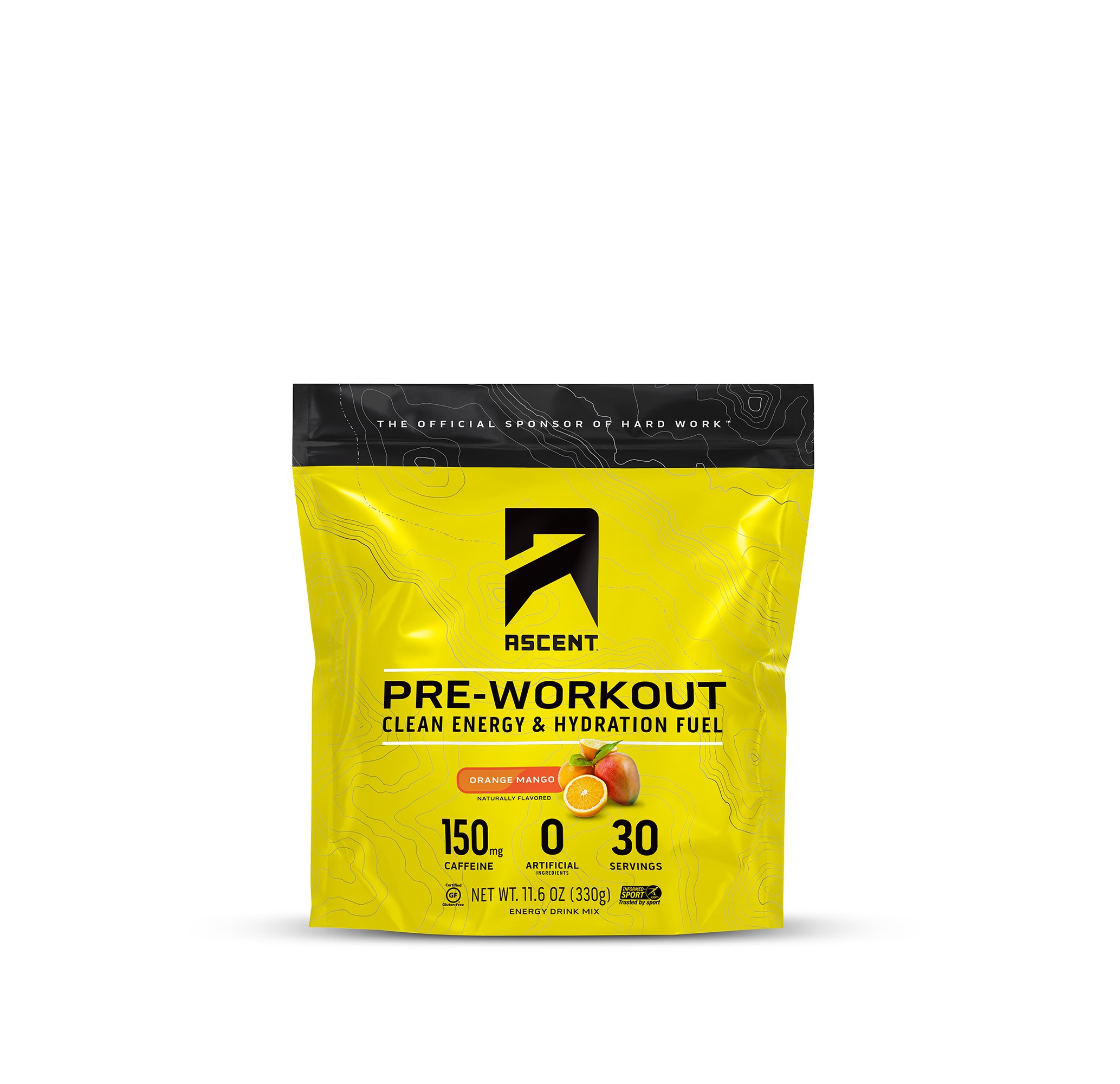 Ascent Pre Workout Energy Drink Powder Mix, Orange Mango, 30 Servings ...