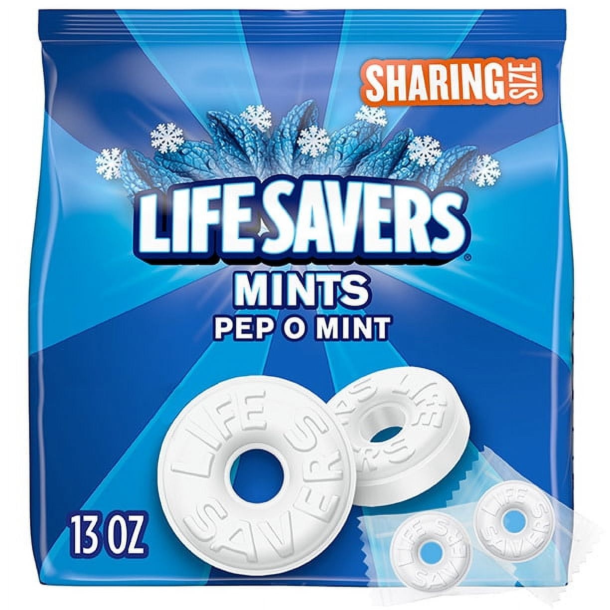 Life Savers Pep-O-Mint Breath Mints Hard Candy, Sharing Size - 13 oz ...