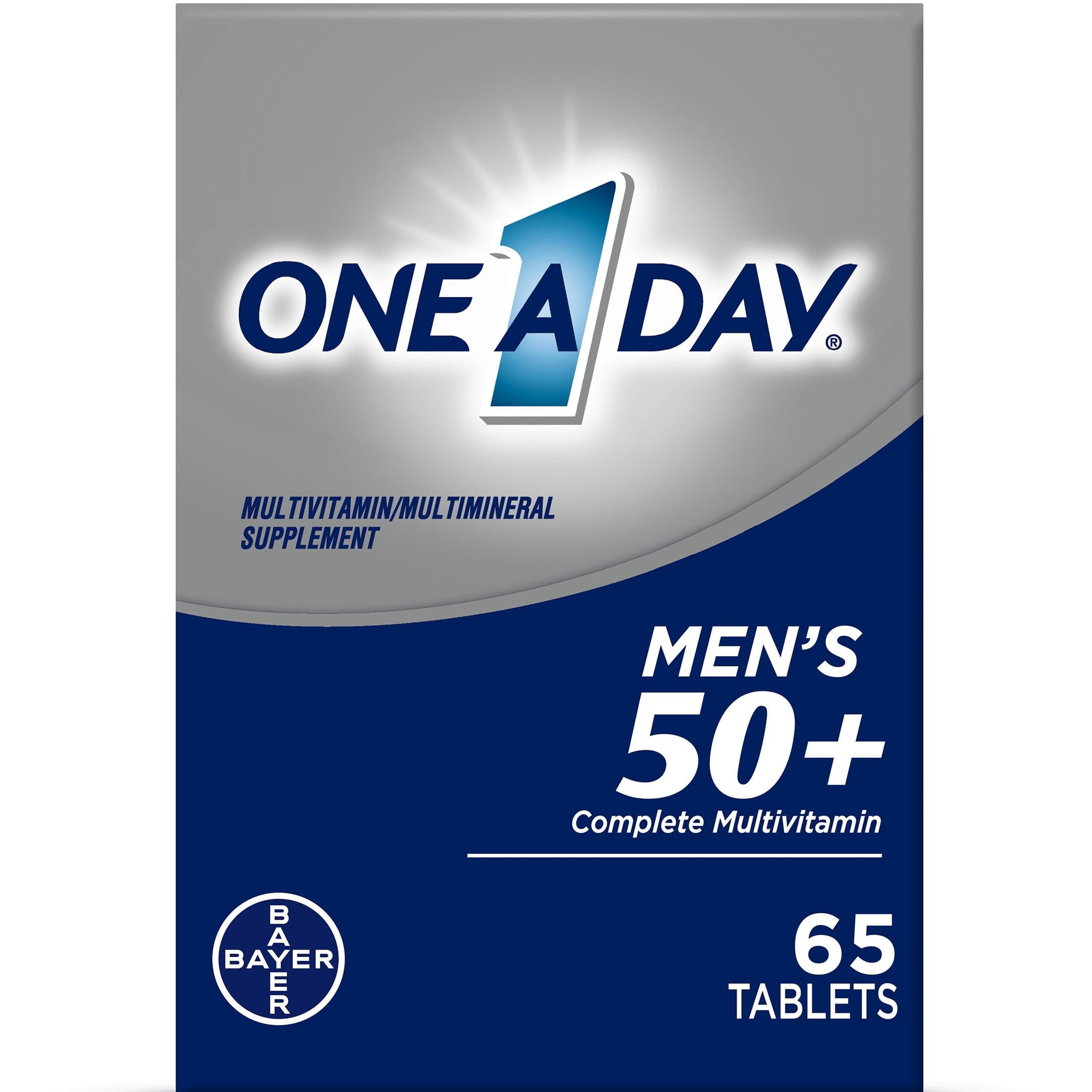 One A Day Men's 50+ Multivitamin Tablets, Multivitamins for Men, 65 Ct ...