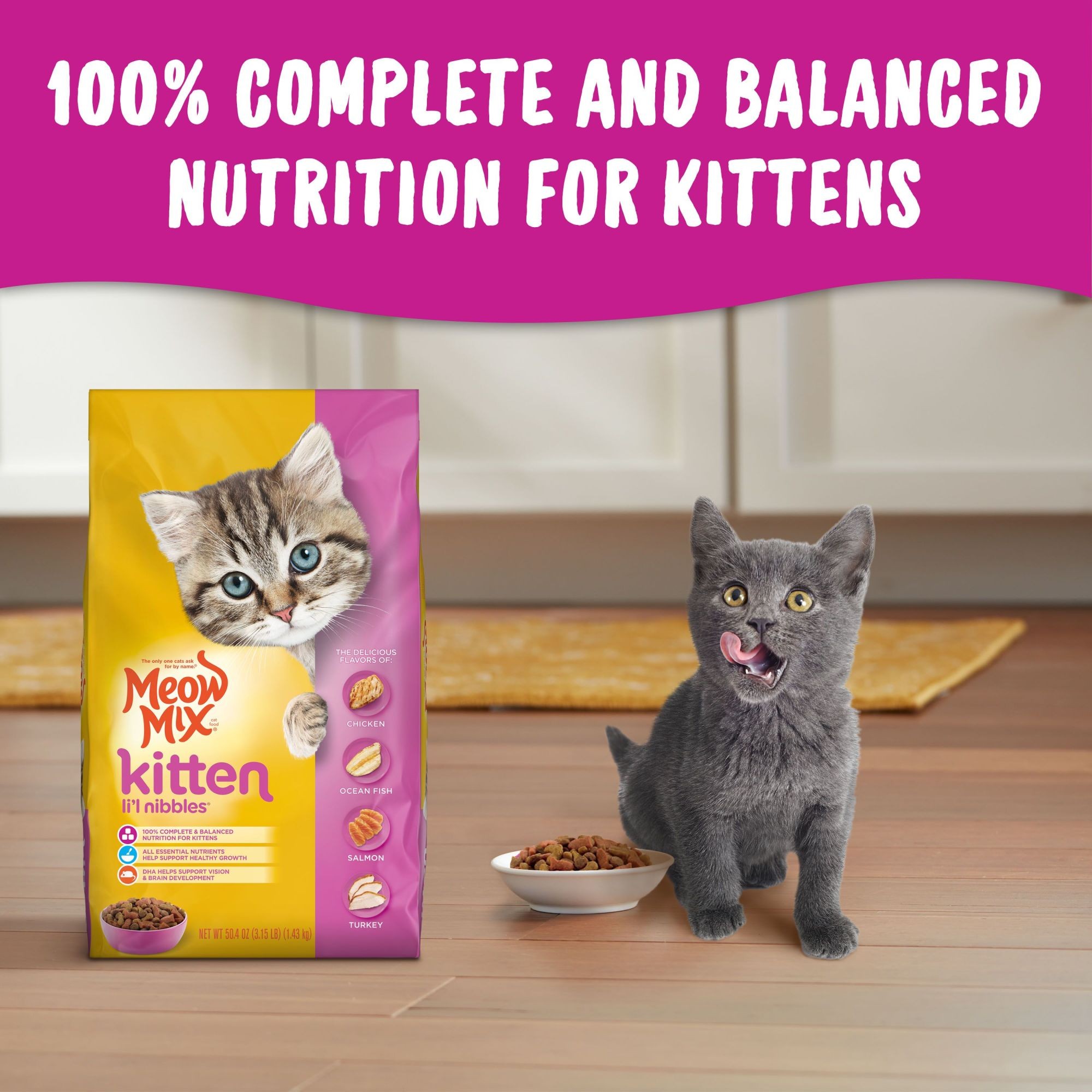 Meow Mix Kitten Li'l Nibbles Dry Cat Food, 3.15-Pound Bag Best Deals ...