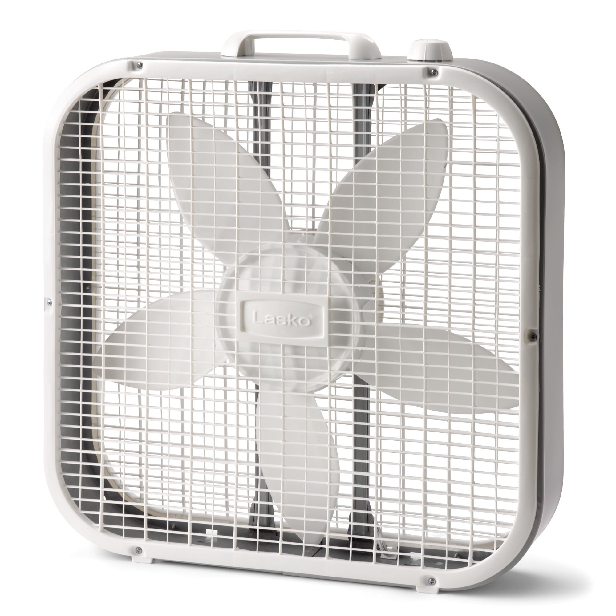 Lasko 20" Classic Box Fan with Weather-Resistant Motor, 3 Speeds, 22.5" H, White, B20200, New ...