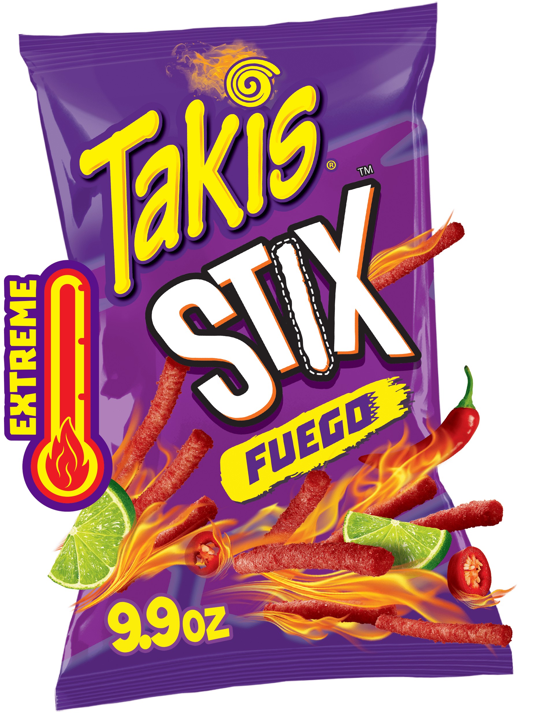 Takis Fuego Stix 9.9 oz Sharing Size Bag, Hot Chili Pepper & Lime Corn ...