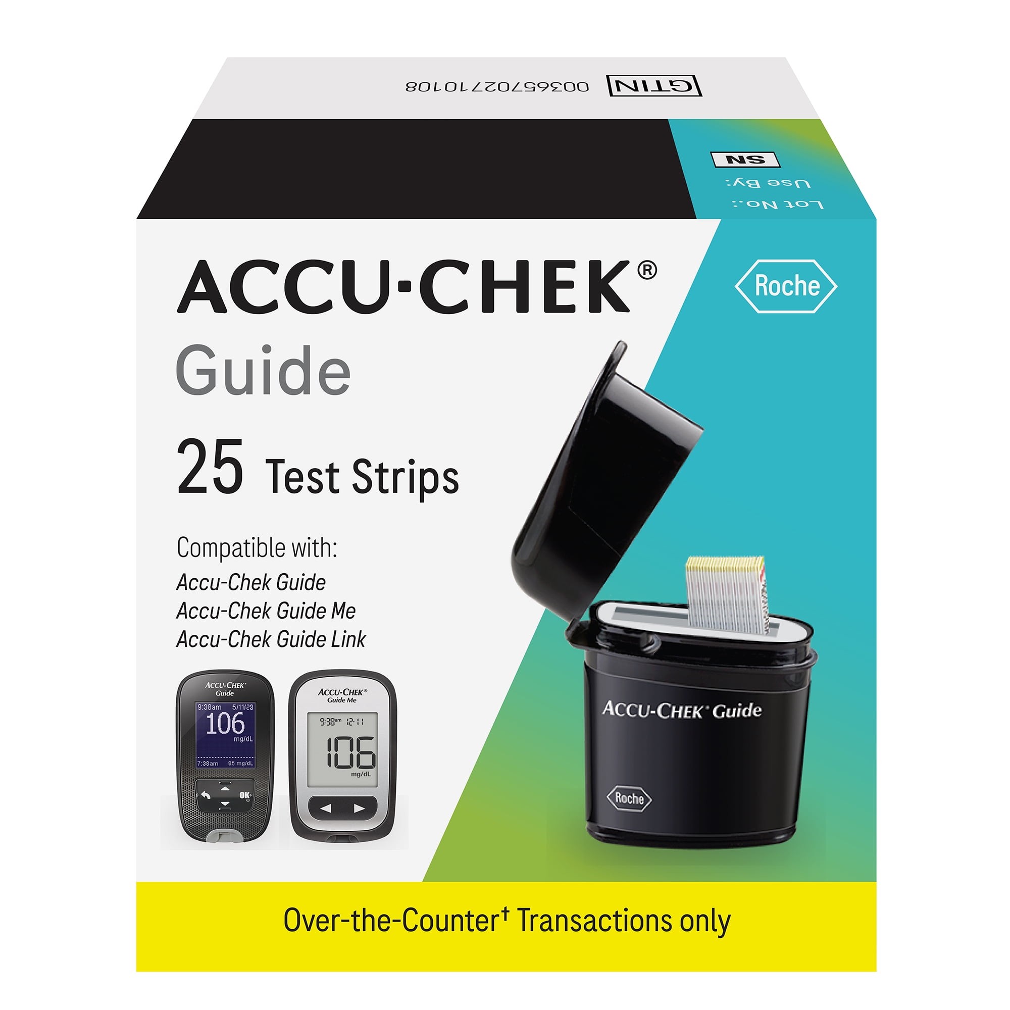Accu-Chek Guide Glucose Strips for Diabetic Blood Sugar Testing (Pack ...