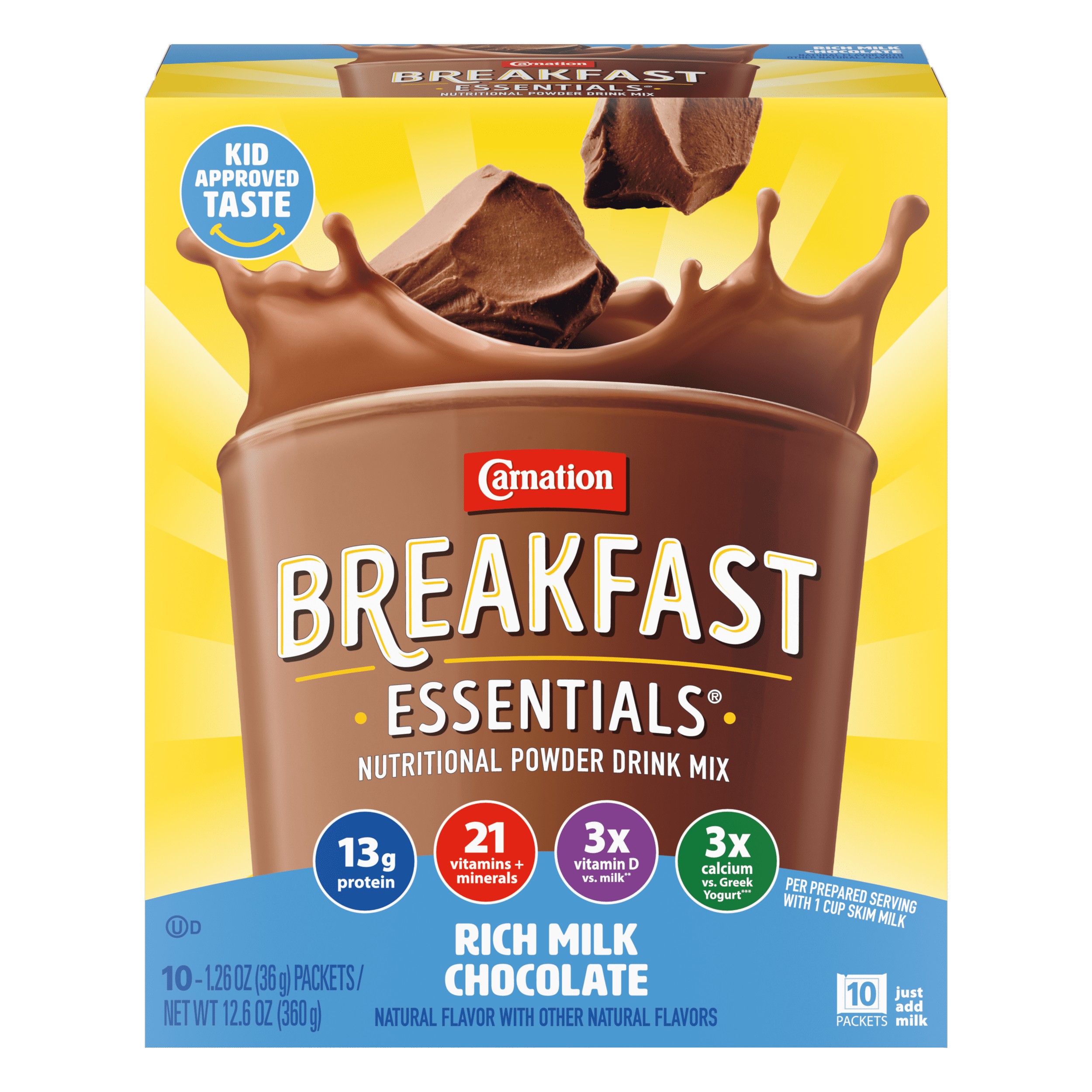 Carnation Breakfast Essentials Nutritional Powder Drink Mix, Rich Milk ...