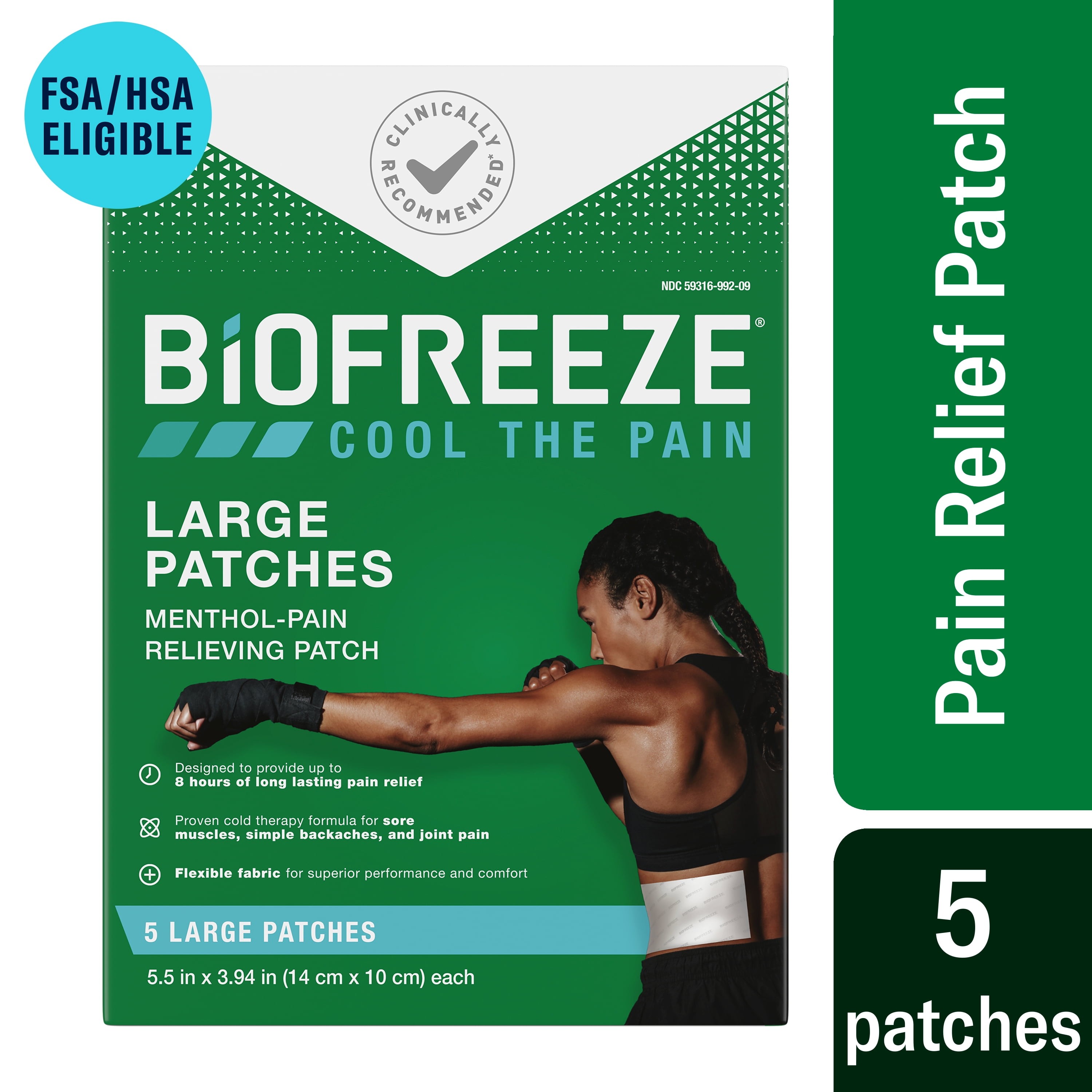 Biofreeze Menthol Pain Relieving Patches (5 Patches Per Box) Up To 8 Hours Of Pain Relief From ...