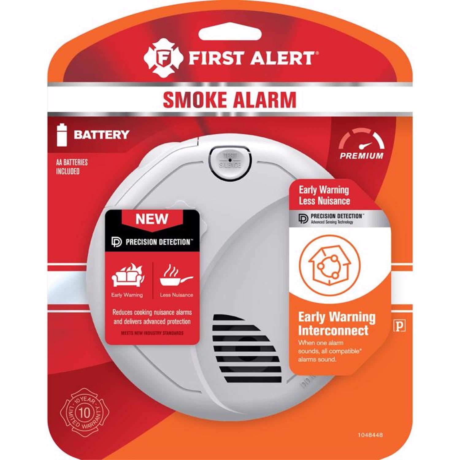 First Alert Wireless Interconnect Battery-Powered Smoke Alarm with ...
