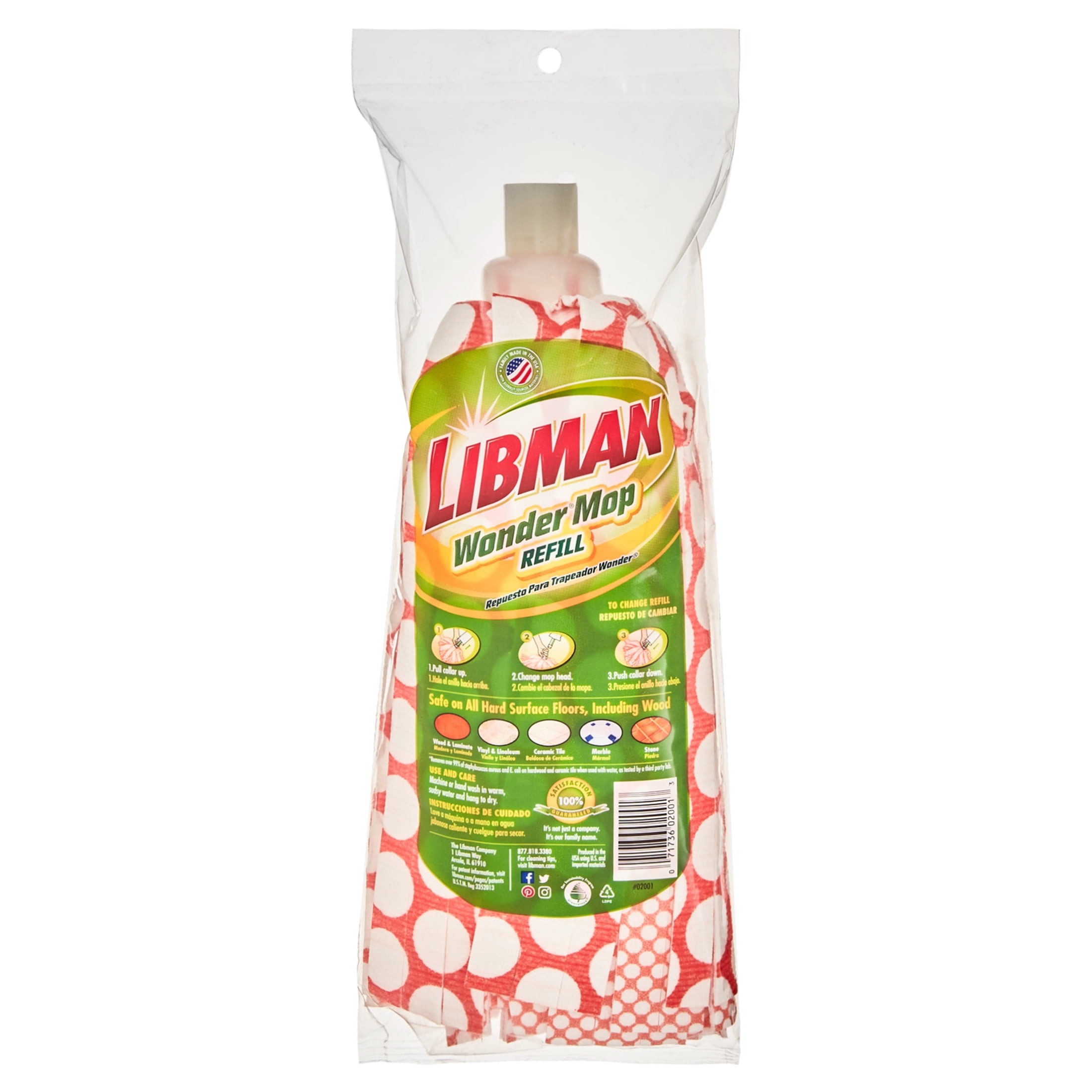 Libman Wonder Mop® Microfiber Refill Orange / White Microfiber Strips ...