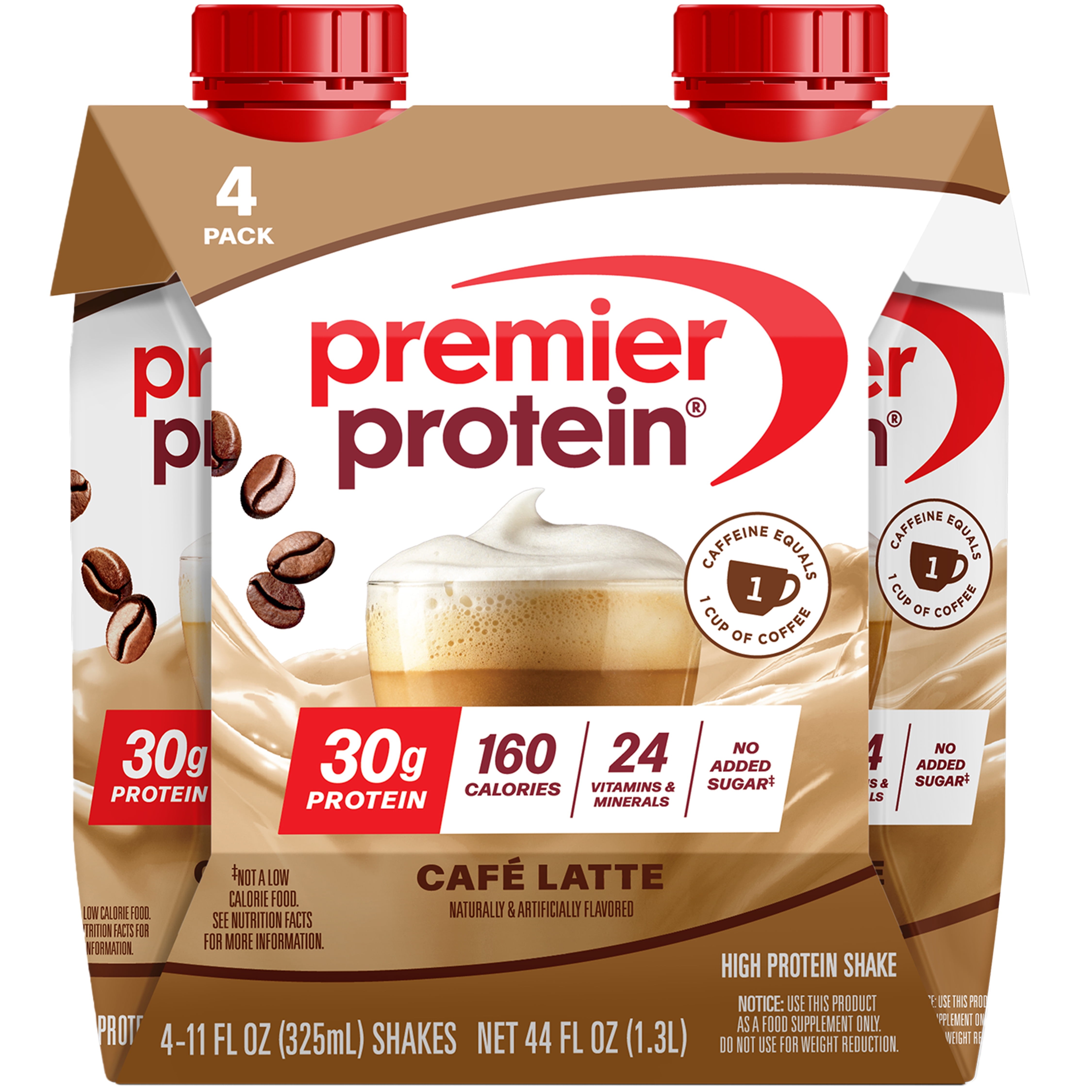 Premier Protein Shake, Café Latte, 30g Protein, 11 fl oz, 4 Ct Deals ...