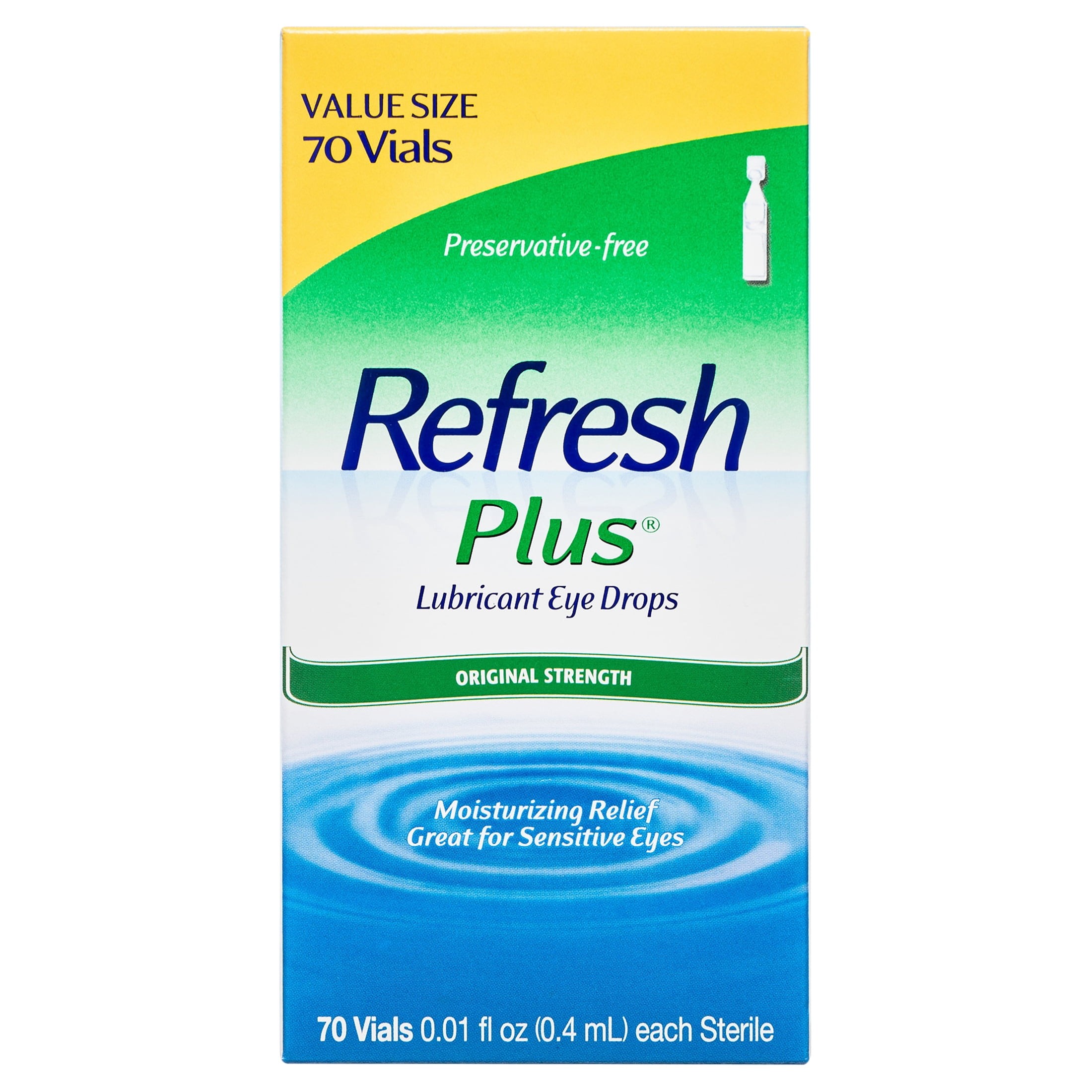 Refresh Plus Lubricant Eye Drops Non-Preserved Tears, 70 Single-Use ...