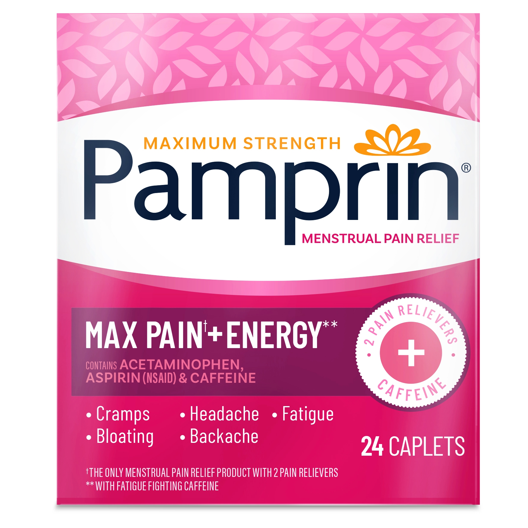 Pamprin Maximum Strength Max Pain + Energy Formula Menstrual Pain ...
