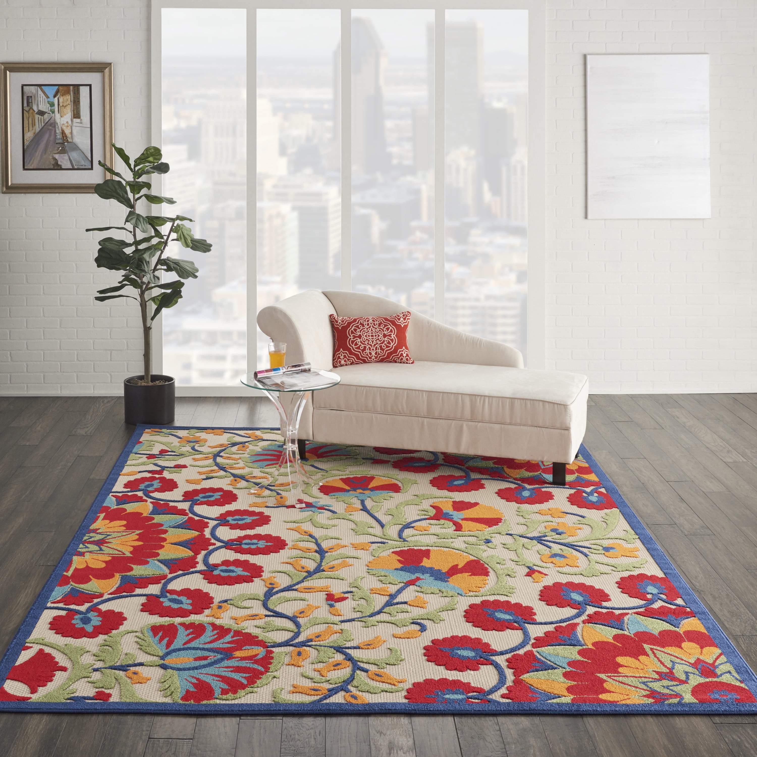 Nourison Aloha Indoor Outdoor Red Multi 10 x 14 Area Rug 10x14 Best ...