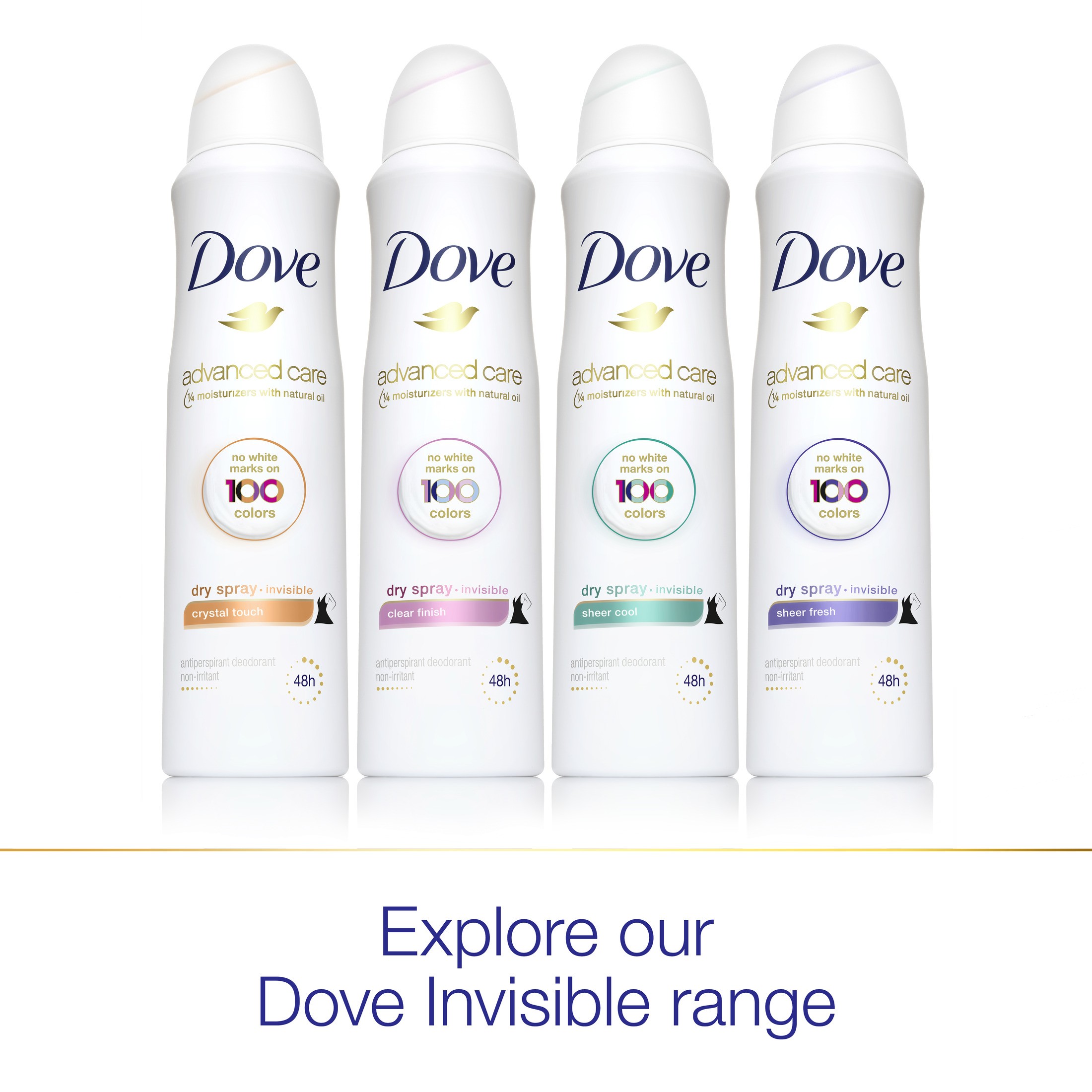 Dove Advanced Care Dry Spray Invisible Clear Finish Antiperspirant ...