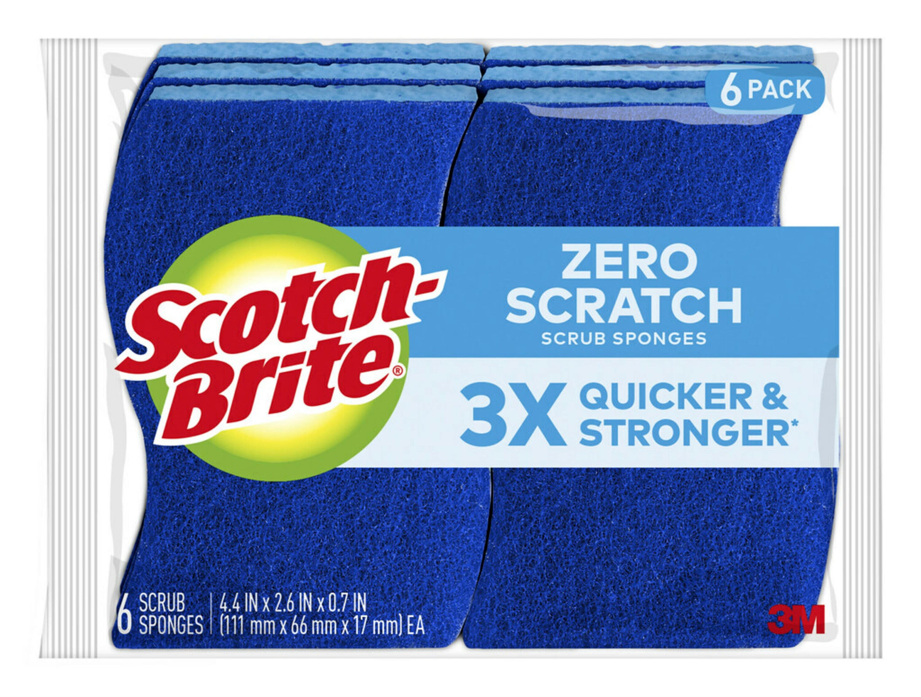 Scotch-Brite Zero Scratch Non-Scratch Scrub Sponges, 6 Scrubbing ...