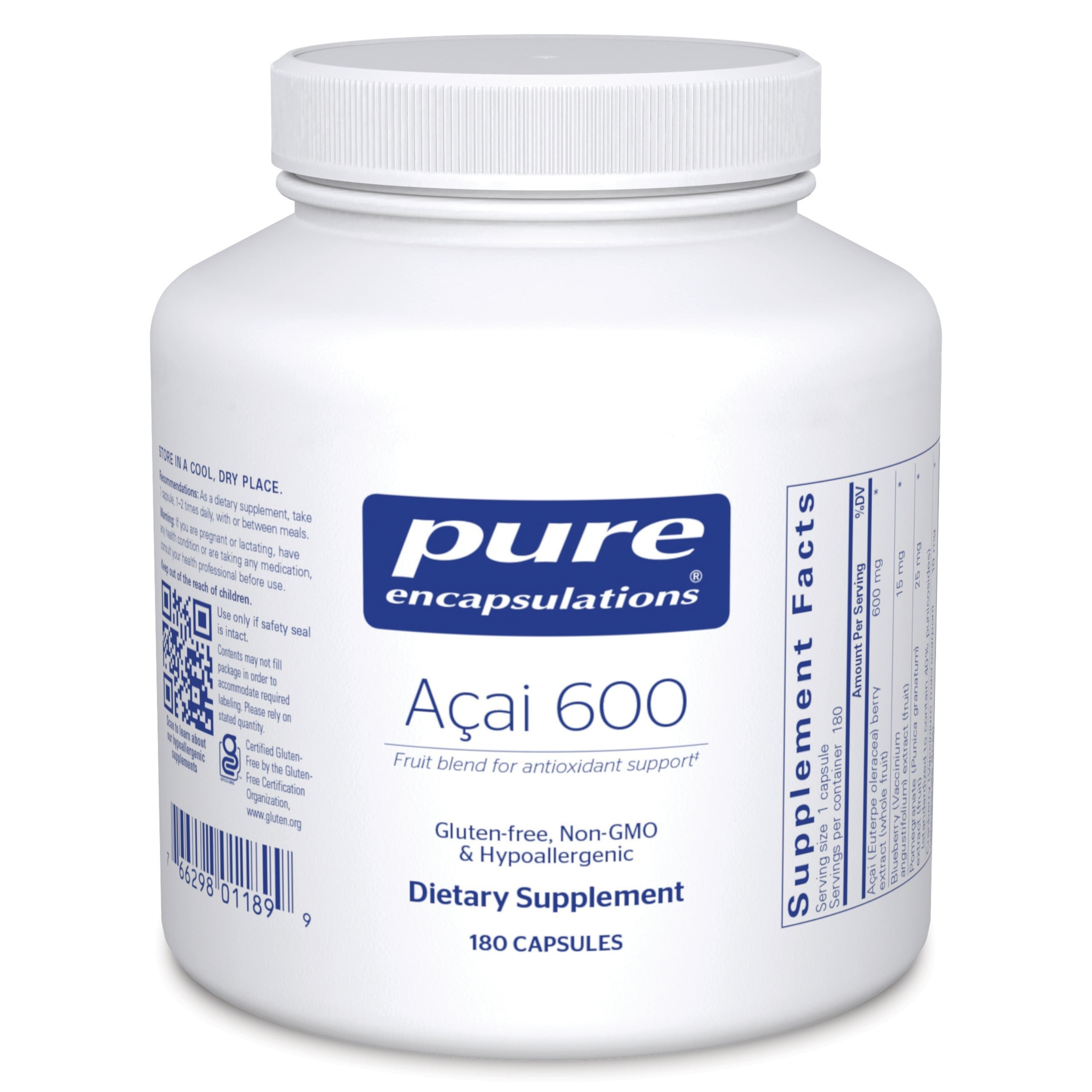 Pure Encapsulations Acai 600 | Berry Supplement for Fiber, Immune ...
