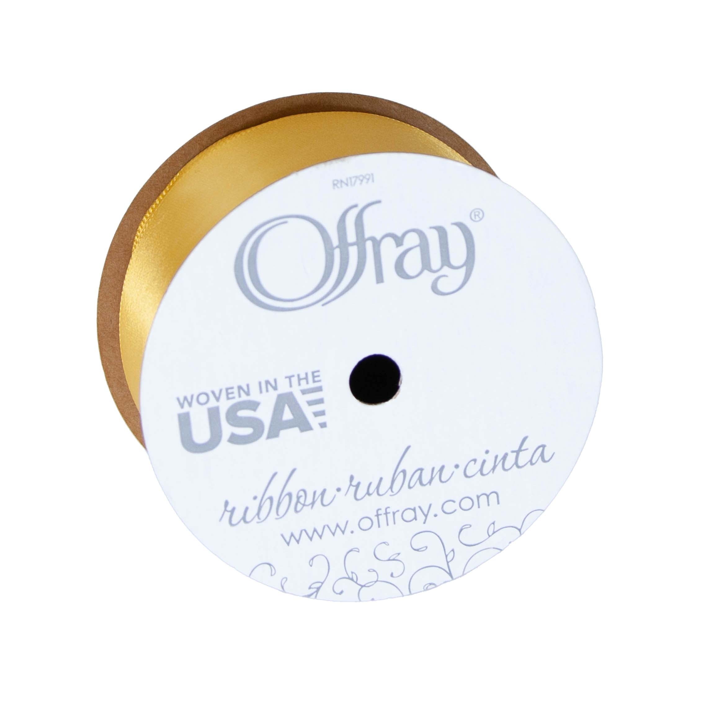 Offray Ribbon, Red 1 1/2 inch Single Face Satin Polyester Ribbon, 12 ...