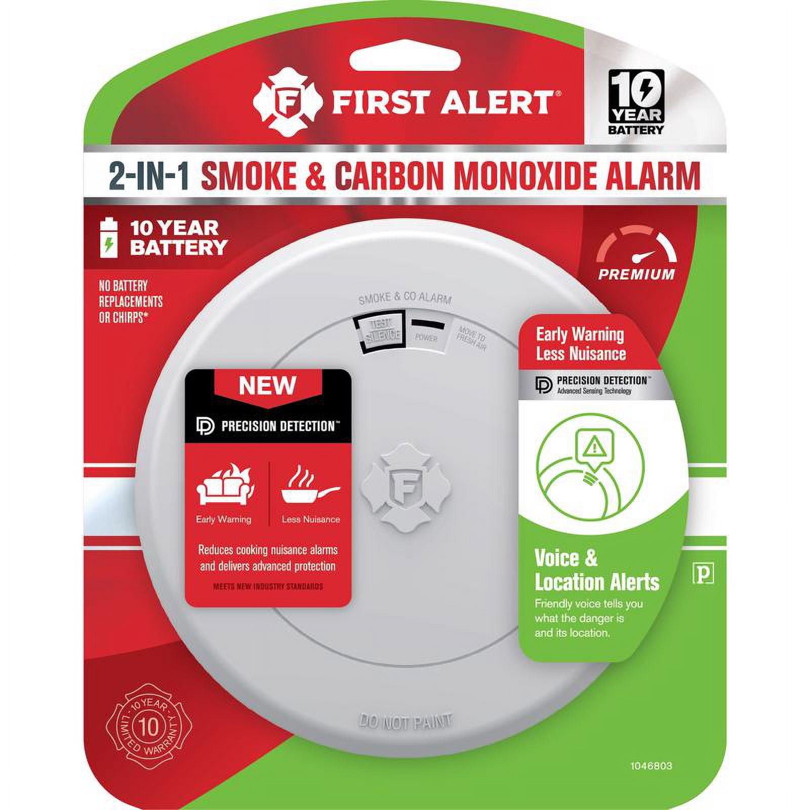 First Alert 10 Year Battery-Powered Photoelectric Smoke and Carbon ...