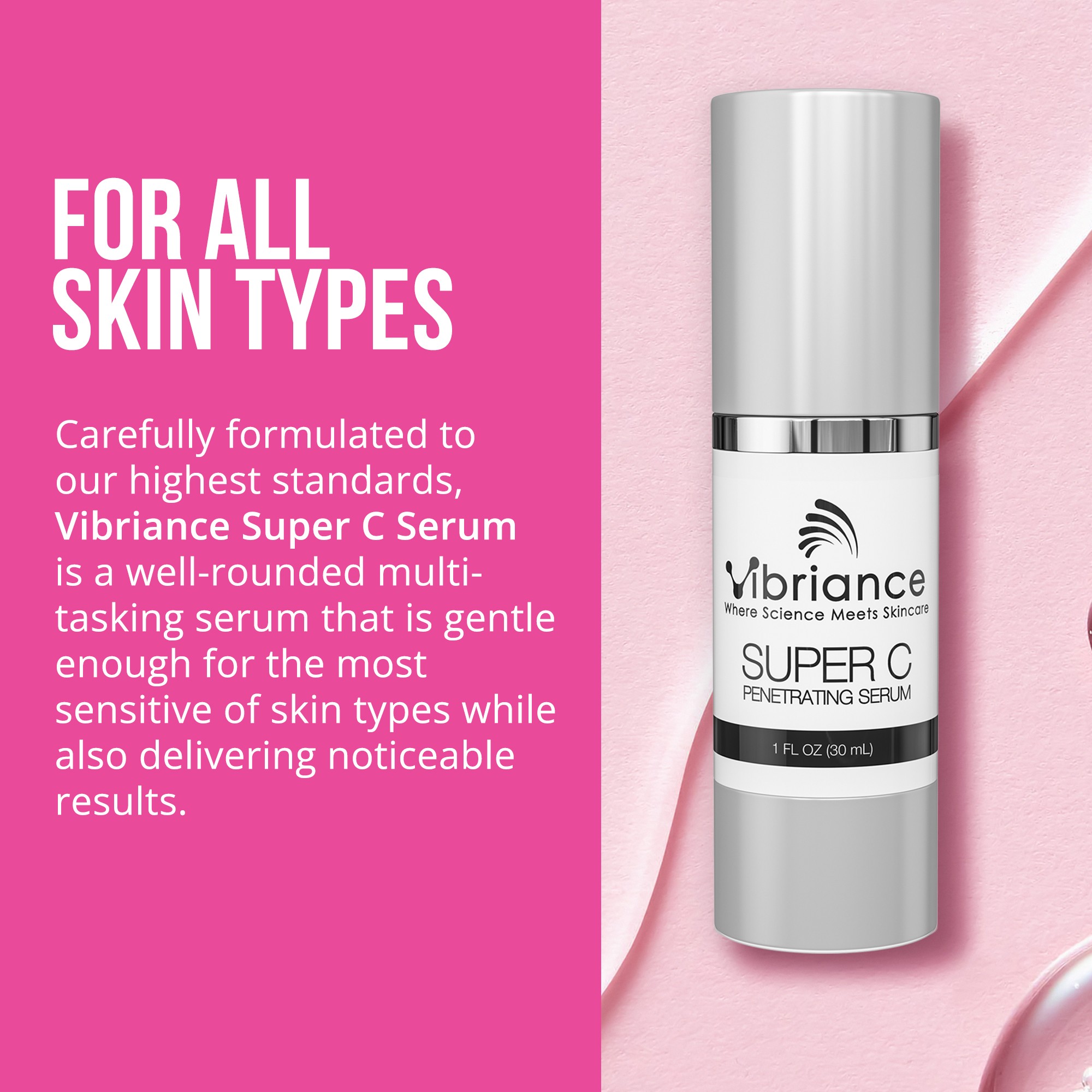 Vibriance Super C Facial Serum, with Vitamin C , Fragrance Free, 1 oz ...