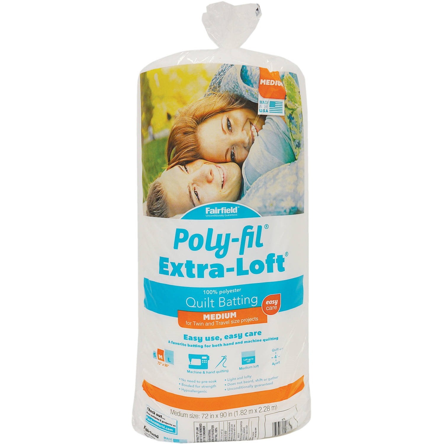 Fairfield Poly-Fil Extra-Loft Quilt Batting, Premium Polyester Batting ...