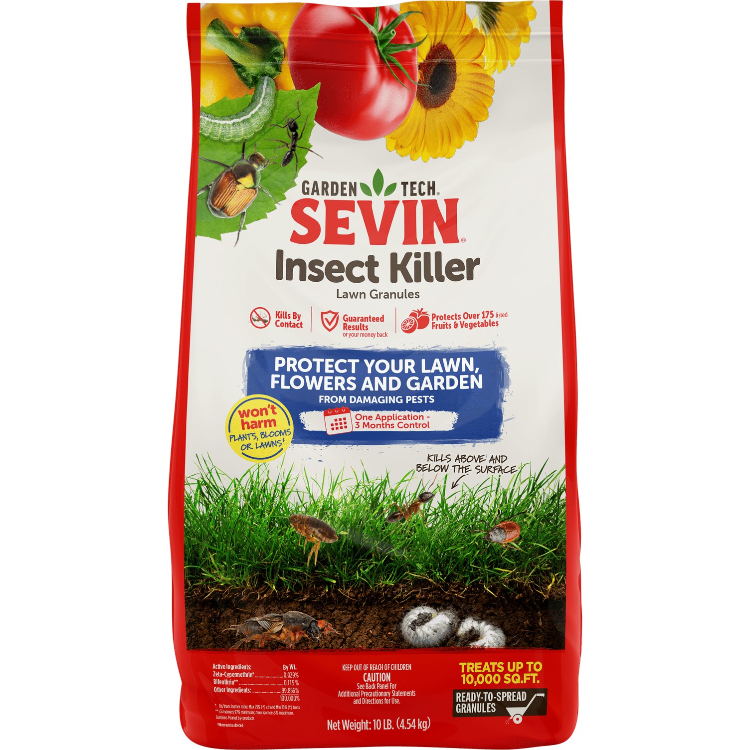 Sevin Insect Killer Outdoor Lawn Granules; 10 lb Bag Treats up to ...