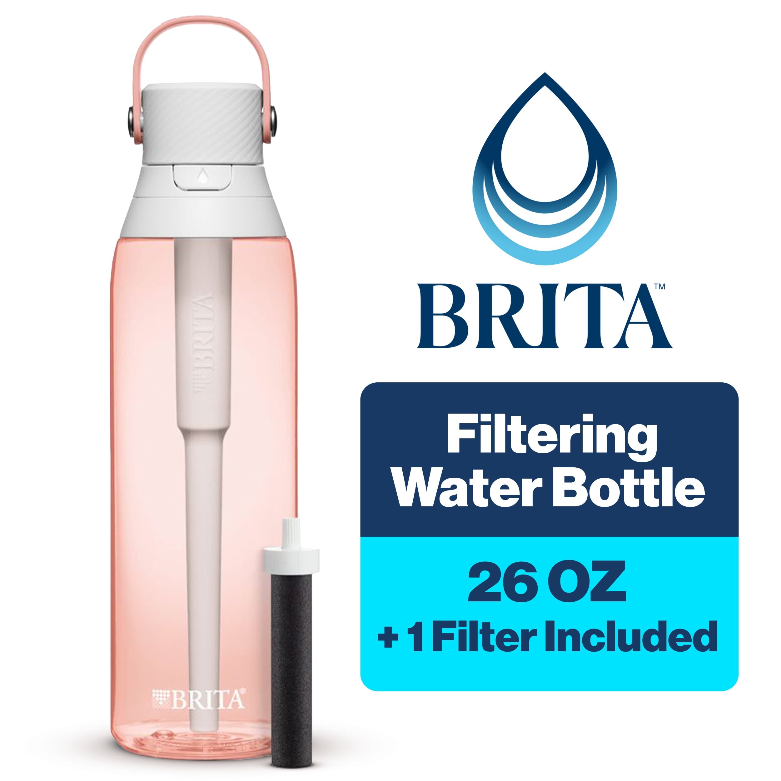 Brita 26oz Blush Pink Premium Leak Proof Filtered Water Bottle with ...