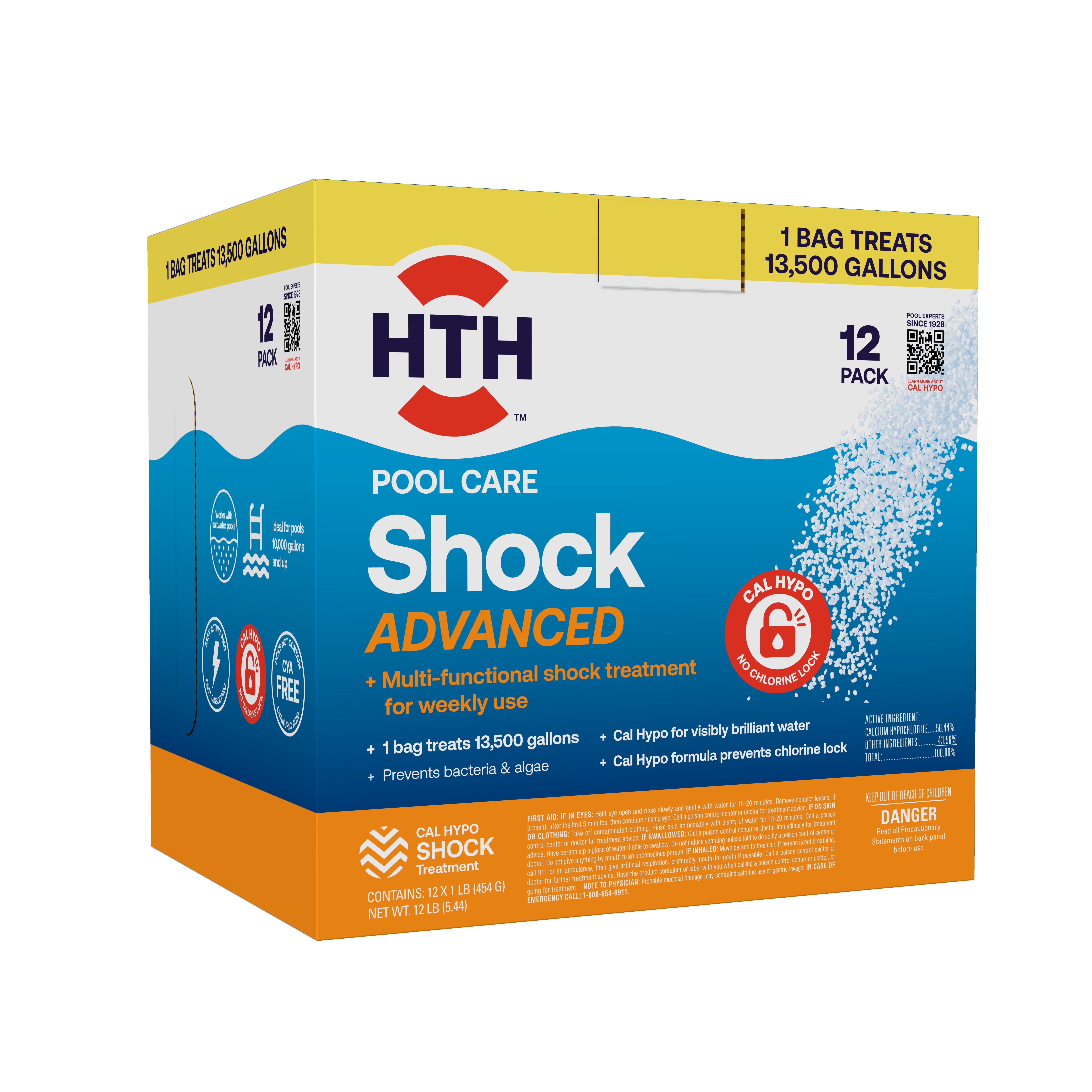 HTH Pool Care Shock Advanced — Granules, 12 Pack (1 lb each) — Pool ...
