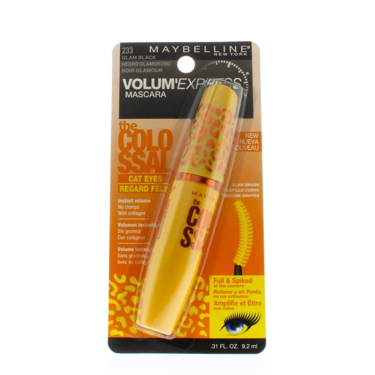 Maybelline VolumExpress The Colossal Cat Eyes Washable Mascara, Glam ...