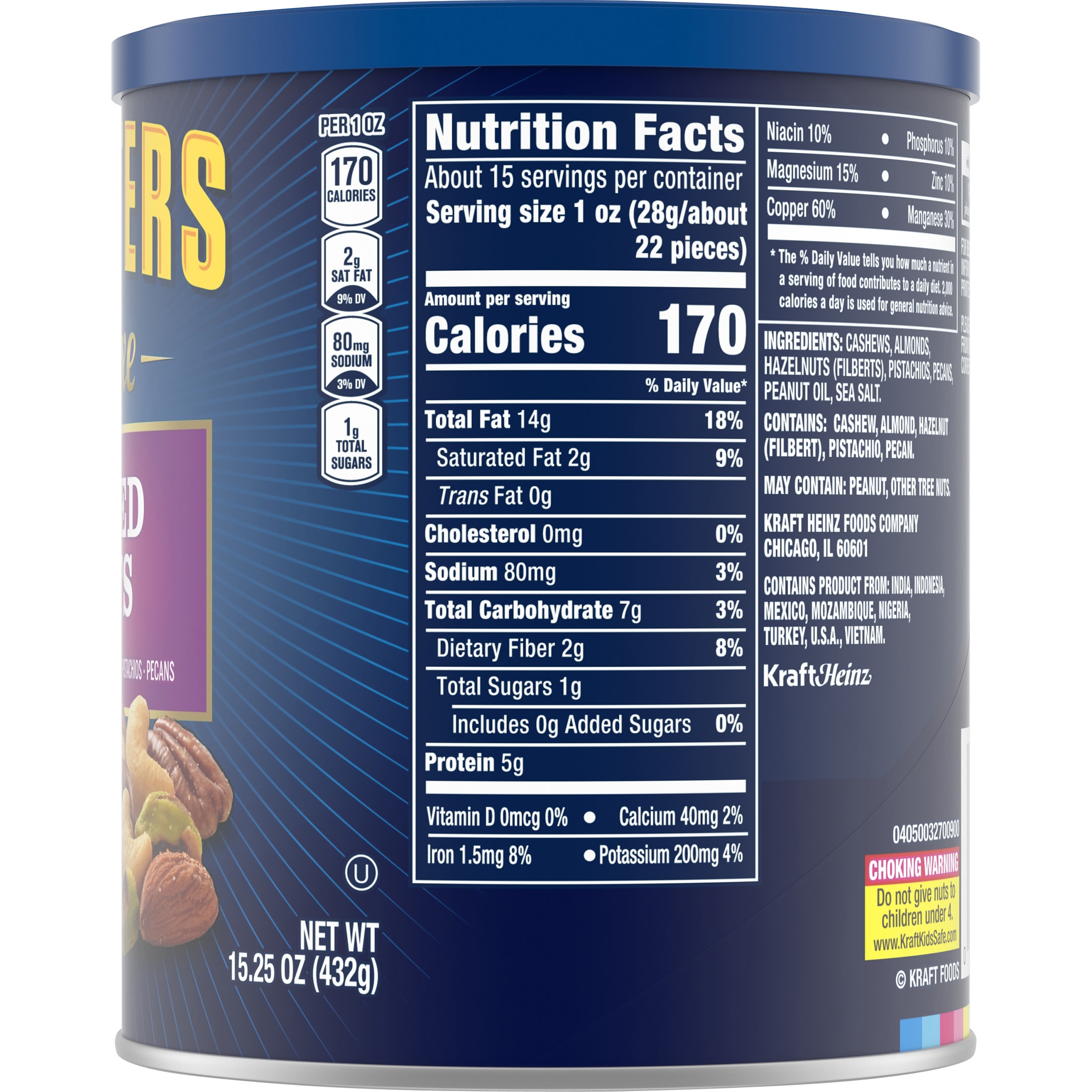 Planters Deluxe Mixed Nuts with Cashews, Almonds, Hazelnuts, Pistachios ...