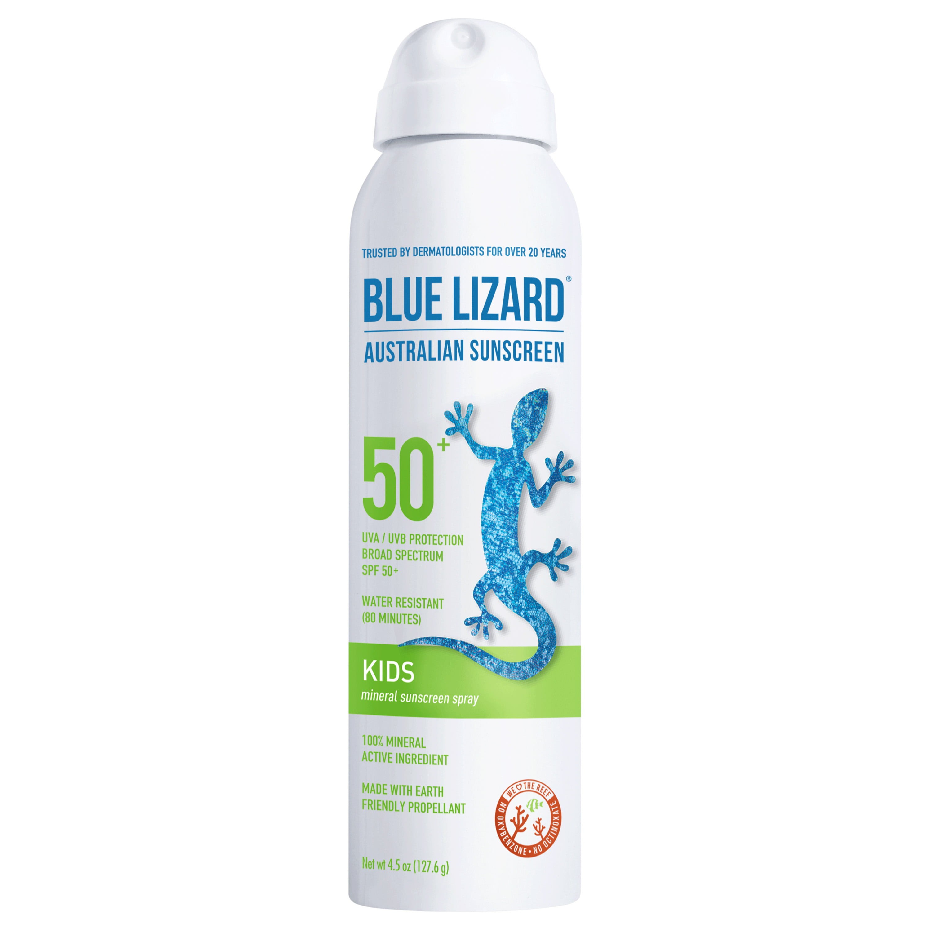 Blue Lizard Kids SPF 50+ Mineral Sunscreen Spray, Broad Spectrum, 4.5 ...